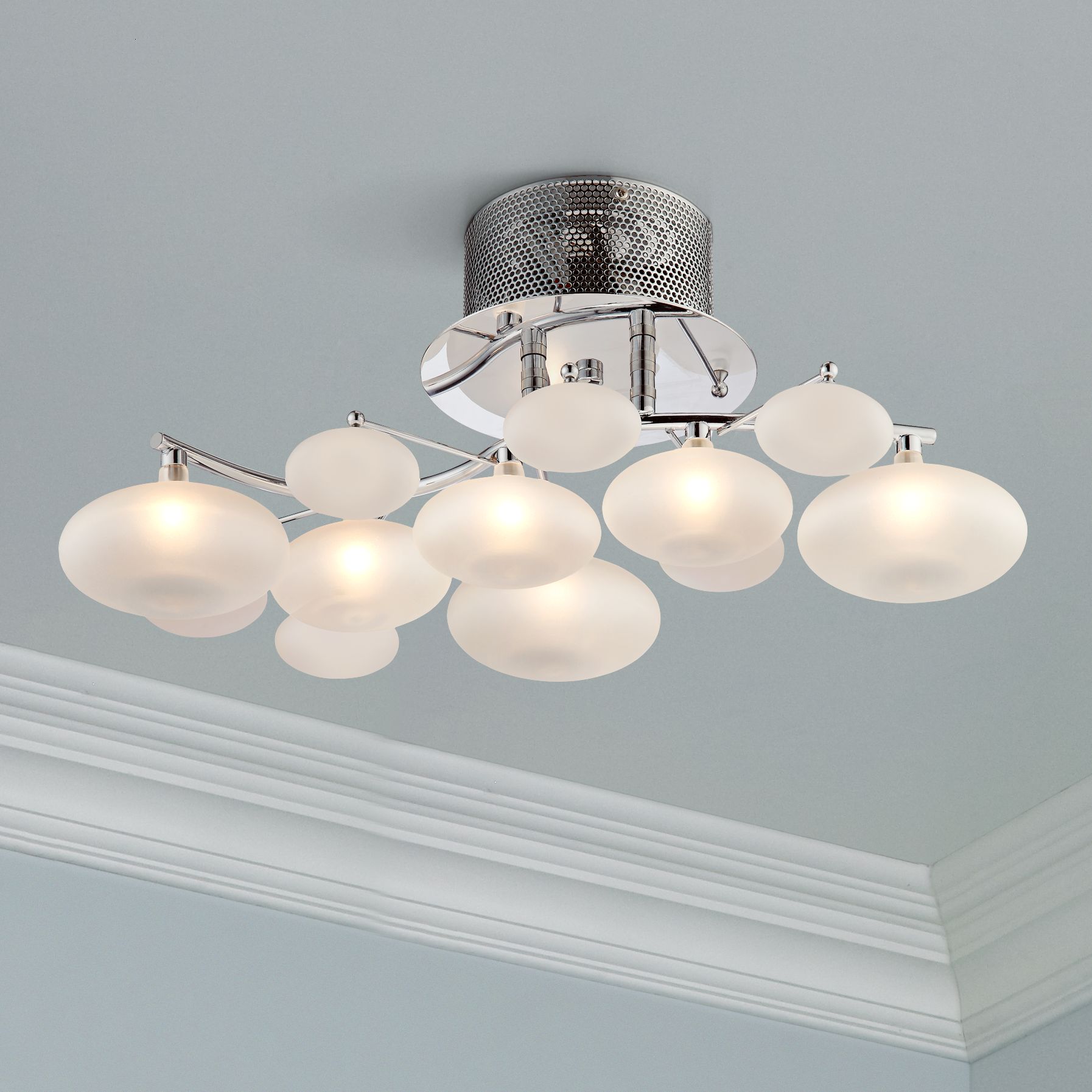 Possini Euro Lilypad 19 1/4" Wide Etched Glass Ceiling Light - #15453 ...