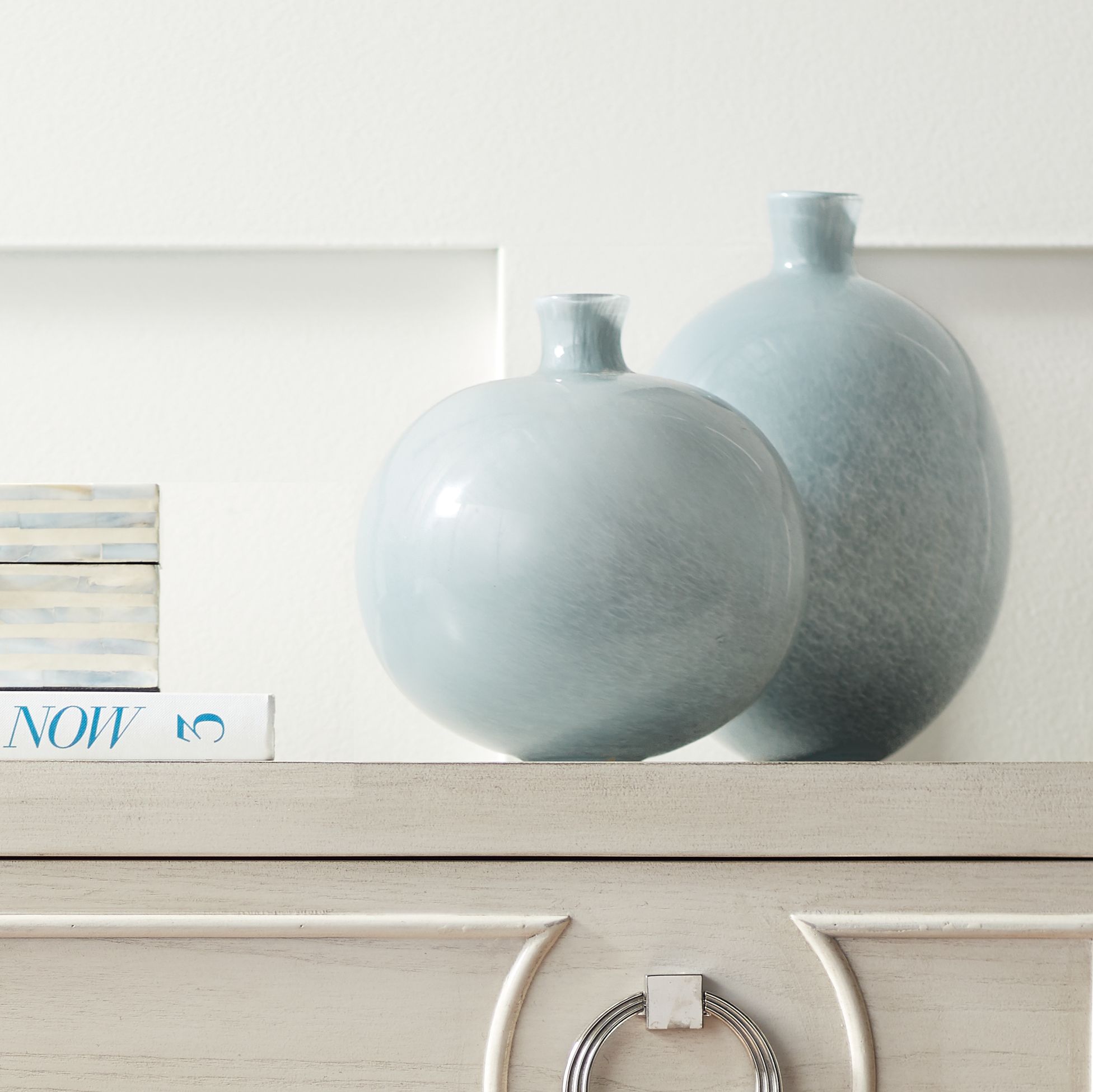 Minx 8" and 10" High Modern Gray Glass Vase Set - #19H14 | Lamps Plus