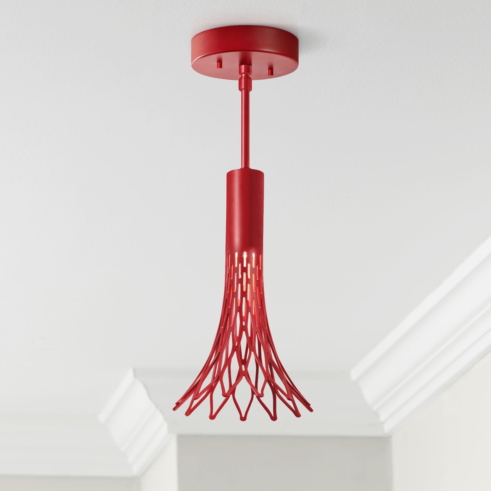 Vermont Modern Bloom 6 1/4" Wide Satin Red Ceiling Light - #21T48 ...