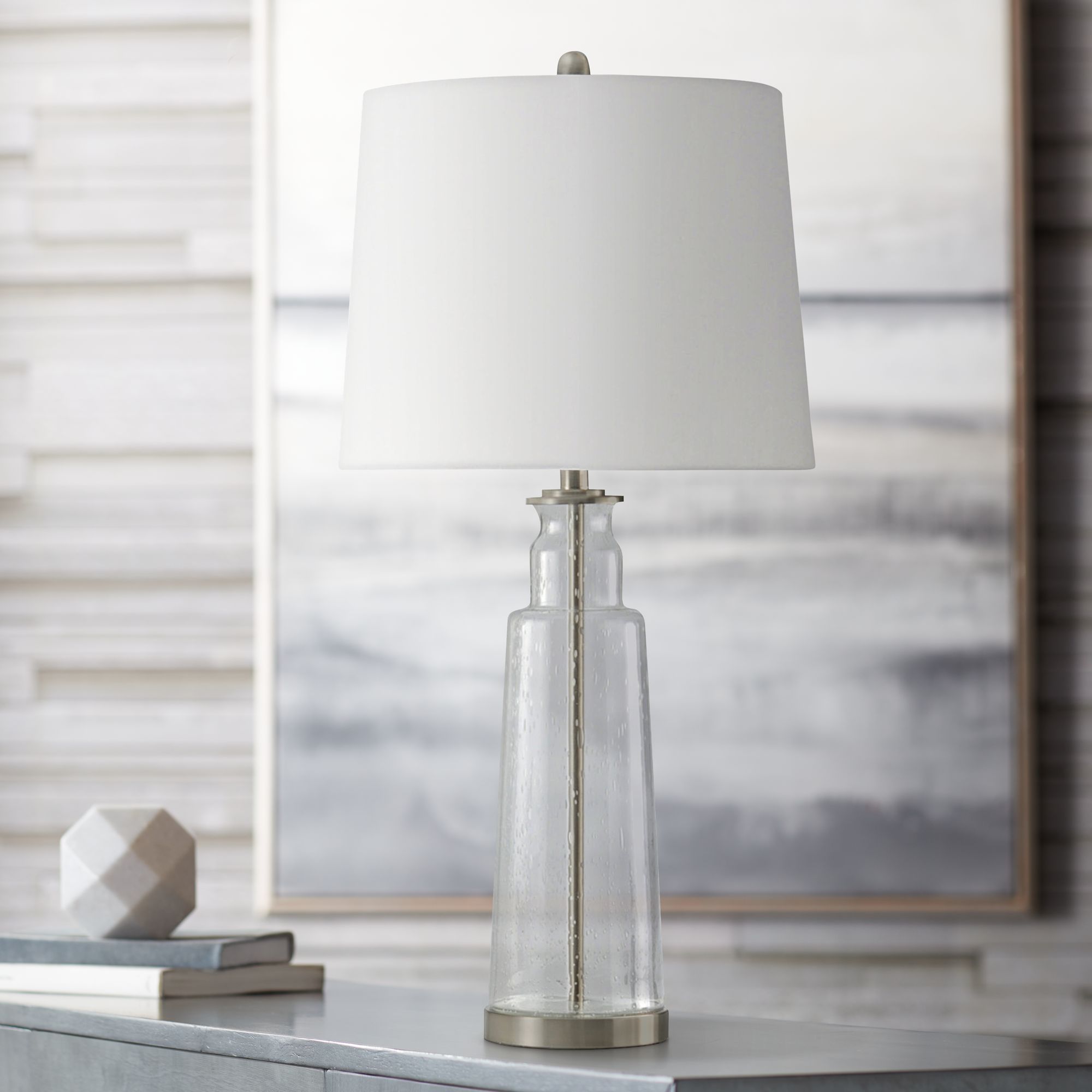 Laura Clear Seeded Glass Table Lamp - #24R19 | Lamps Plus