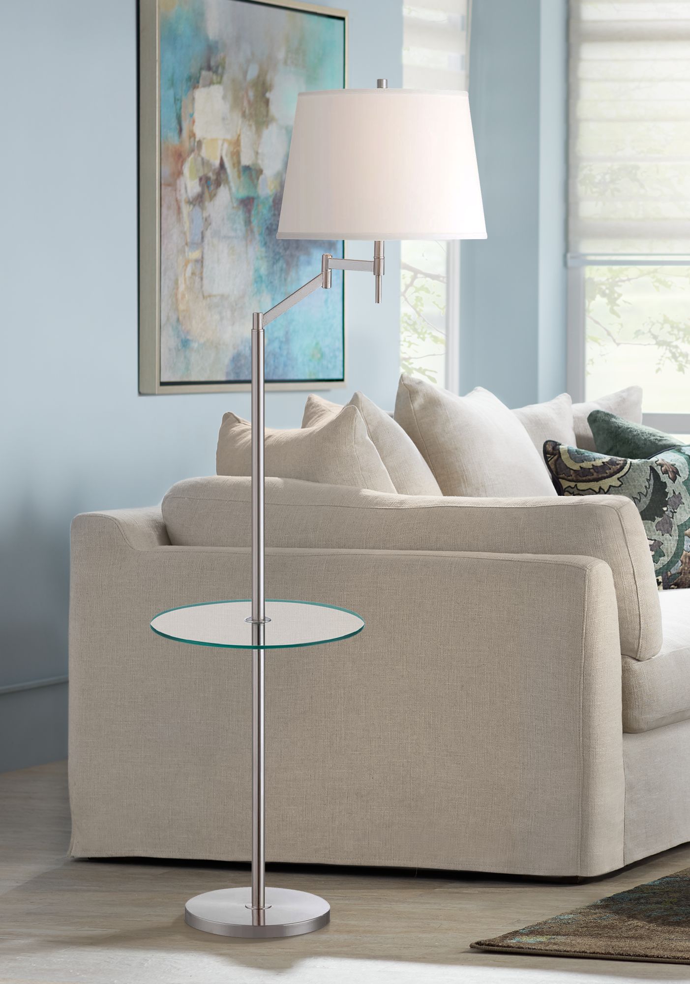 Lite Source Eveleen Floor Lamp with Tray Table - #2C163 | Lamps Plus