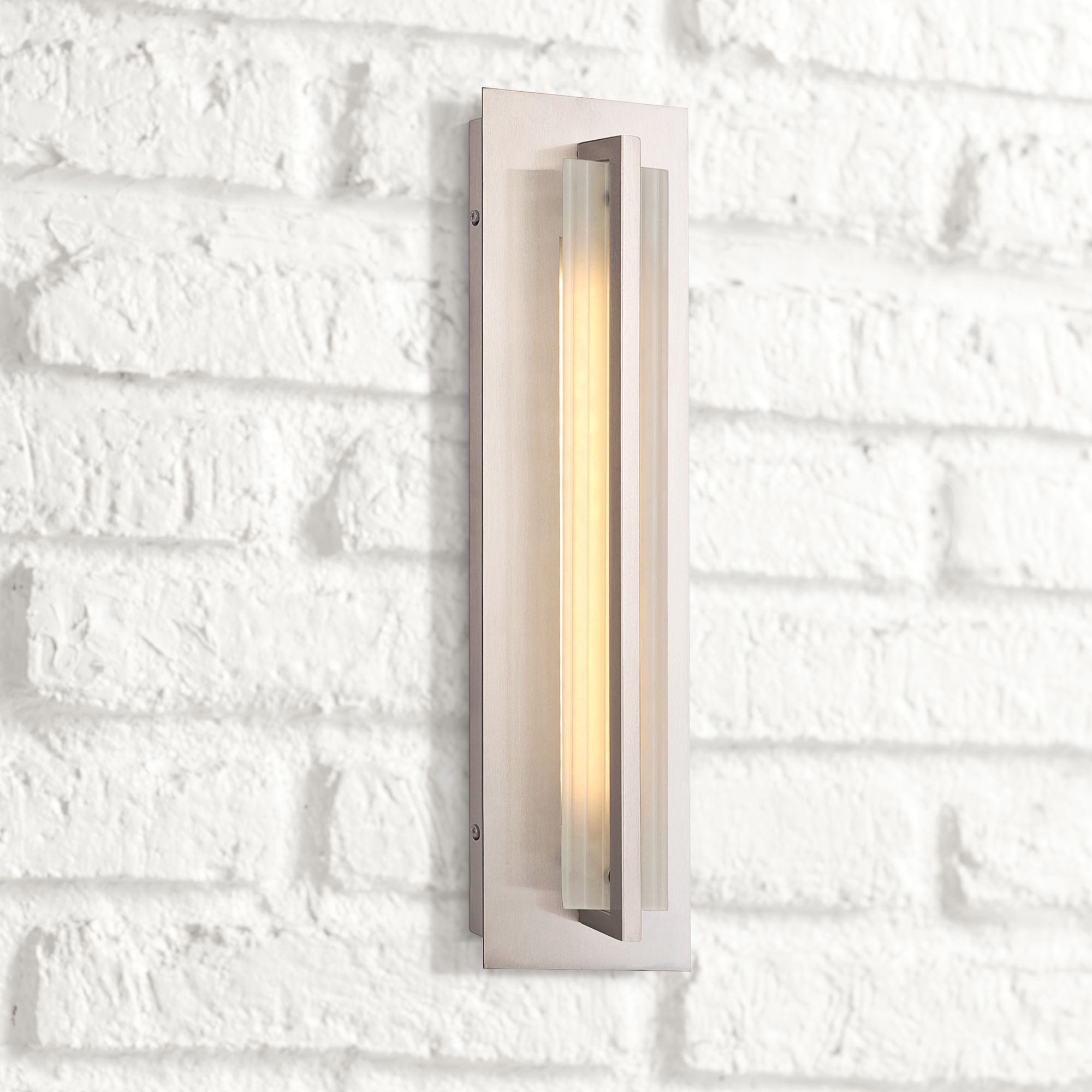 Allure 18"H Stainless Steel LED Pocket Outdoor Wall Light - #34W52 ...