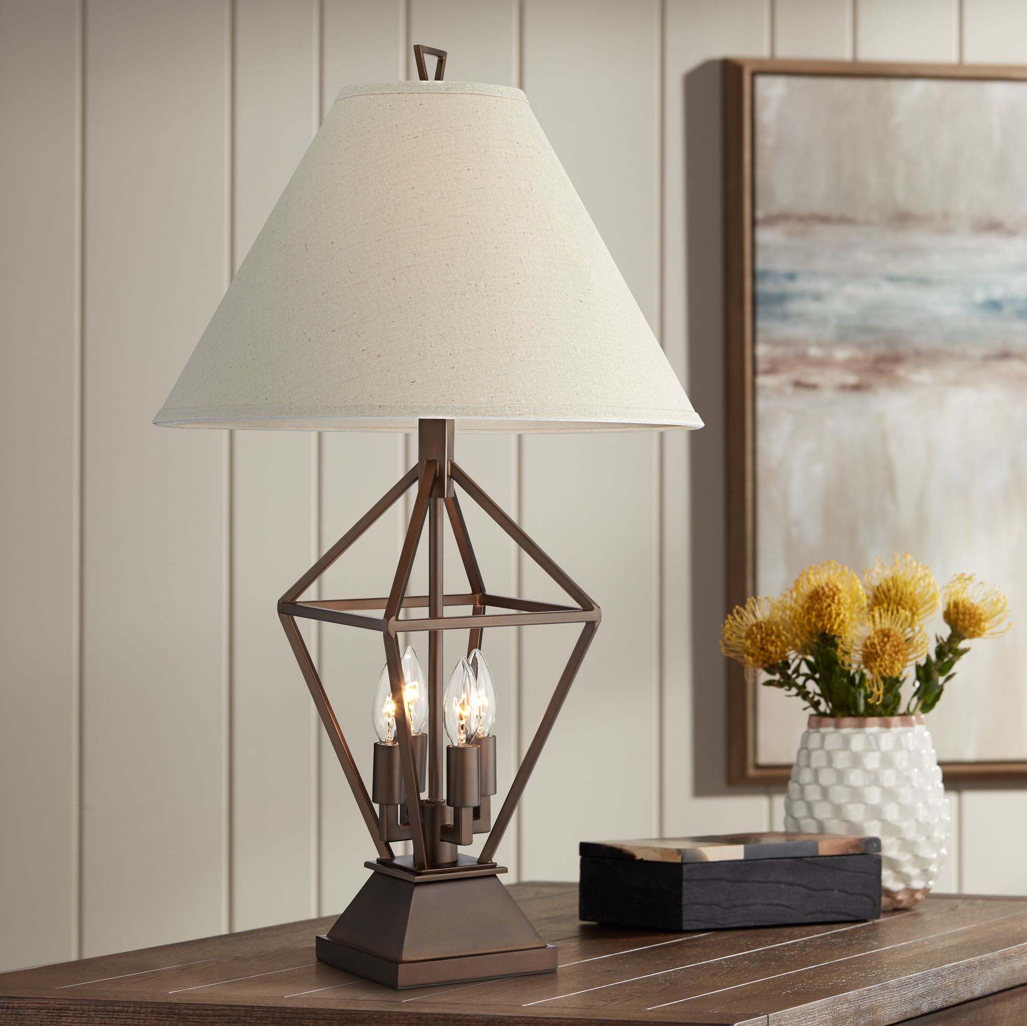 Jenna Bronze Night Light Table Lamp - #45R08 | Lamps Plus