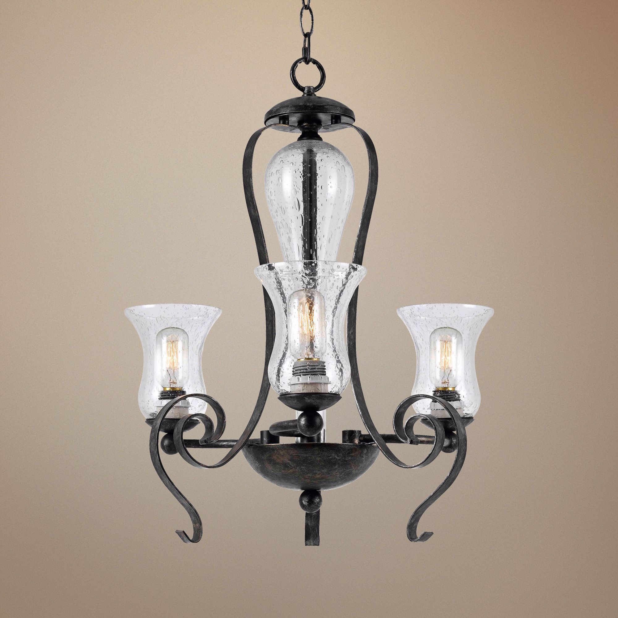 Classic Collection 23 1/2" Wide Black Iron Chandelier - #5F527 | Lamps Plus