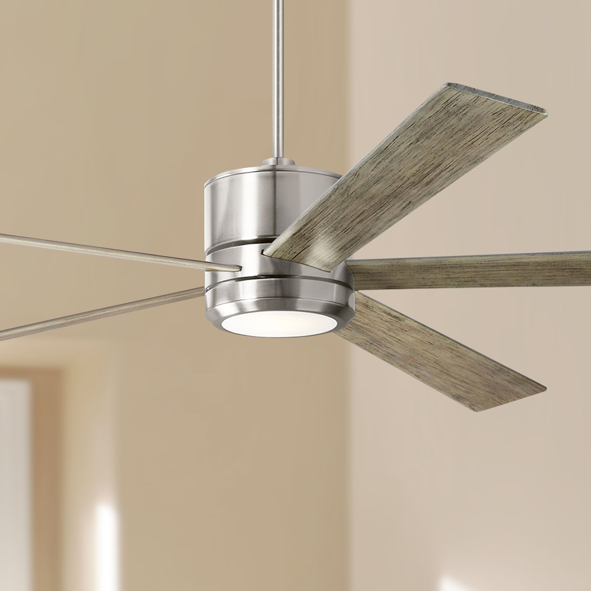 84" Monte Carlo Vision 84 Brushed Steel LED Ceiling Fan - #70X54 ...