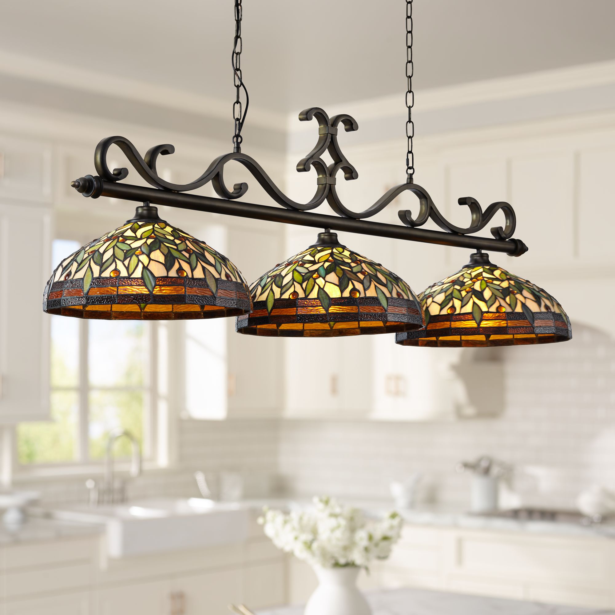 Miramar 56" Wide Leaf and Vine Kitchen Island Light Pendant - #80W66 ...