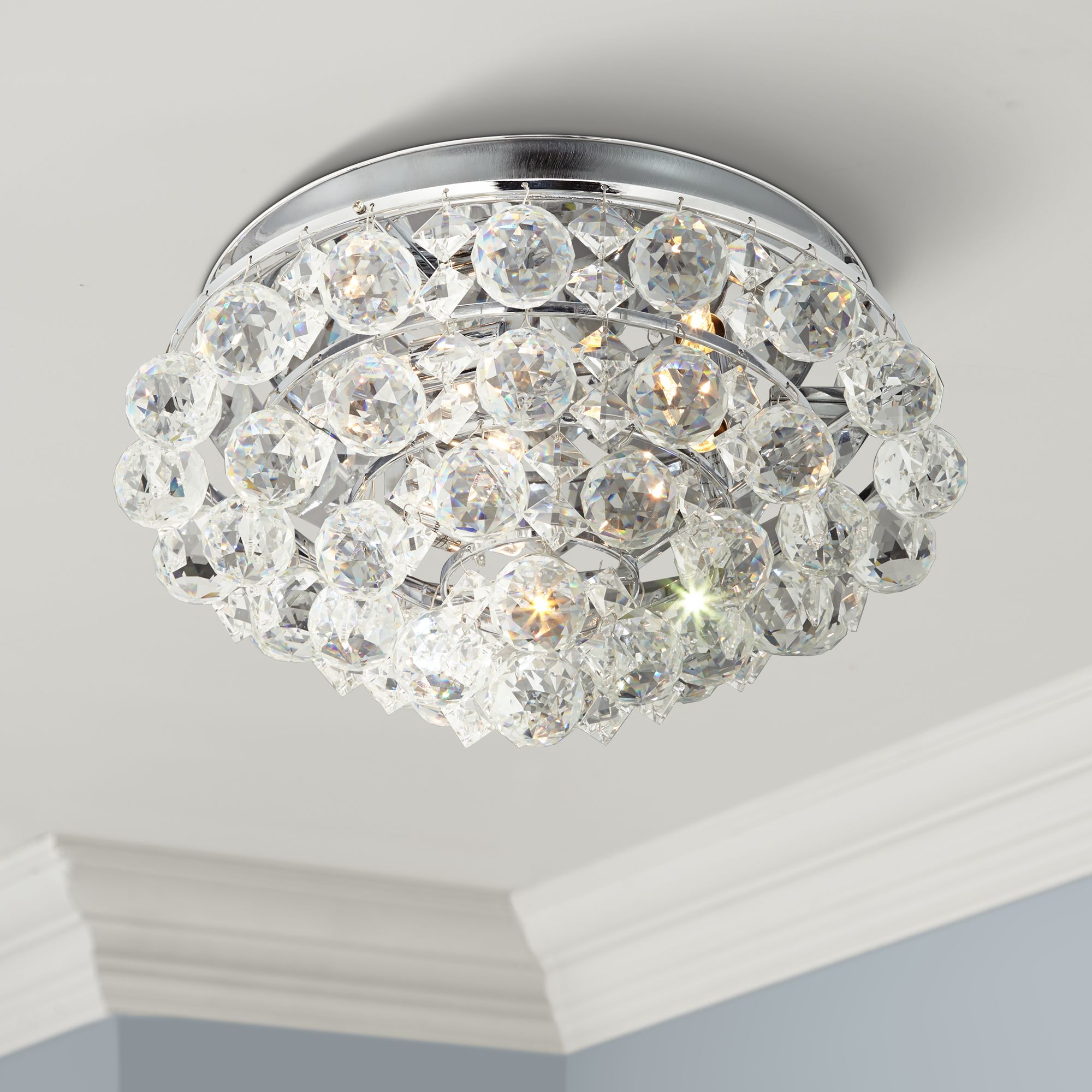 Possini Euro Chardin 14" Wide Chrome LED Ceiling Light - #9K352 | Lamps ...