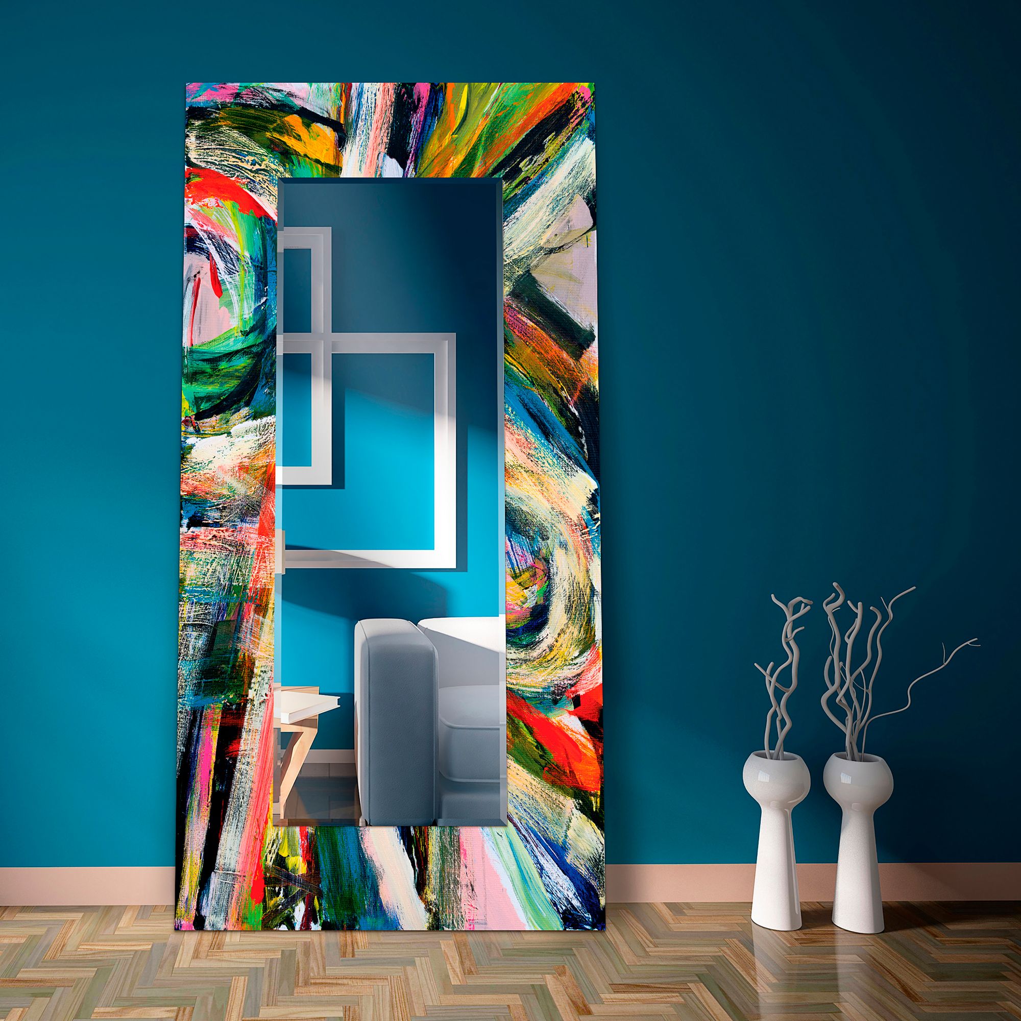 "Rock Start I" Printed Art Glass 36" x 72" Wall Mirror - #847T0 | Lamps ...