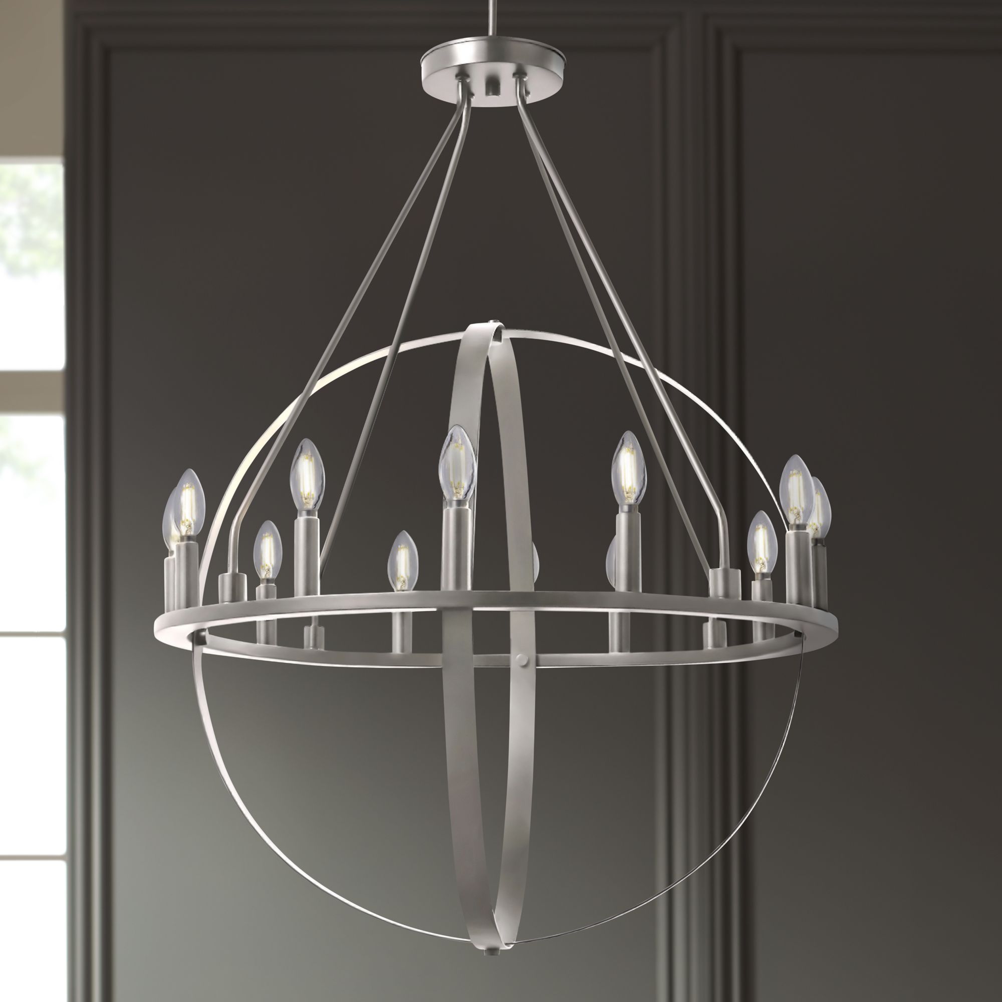 Justice Design Orbit 32"W Brushed Nickel 12-Light Chandelier - #85T37 ...