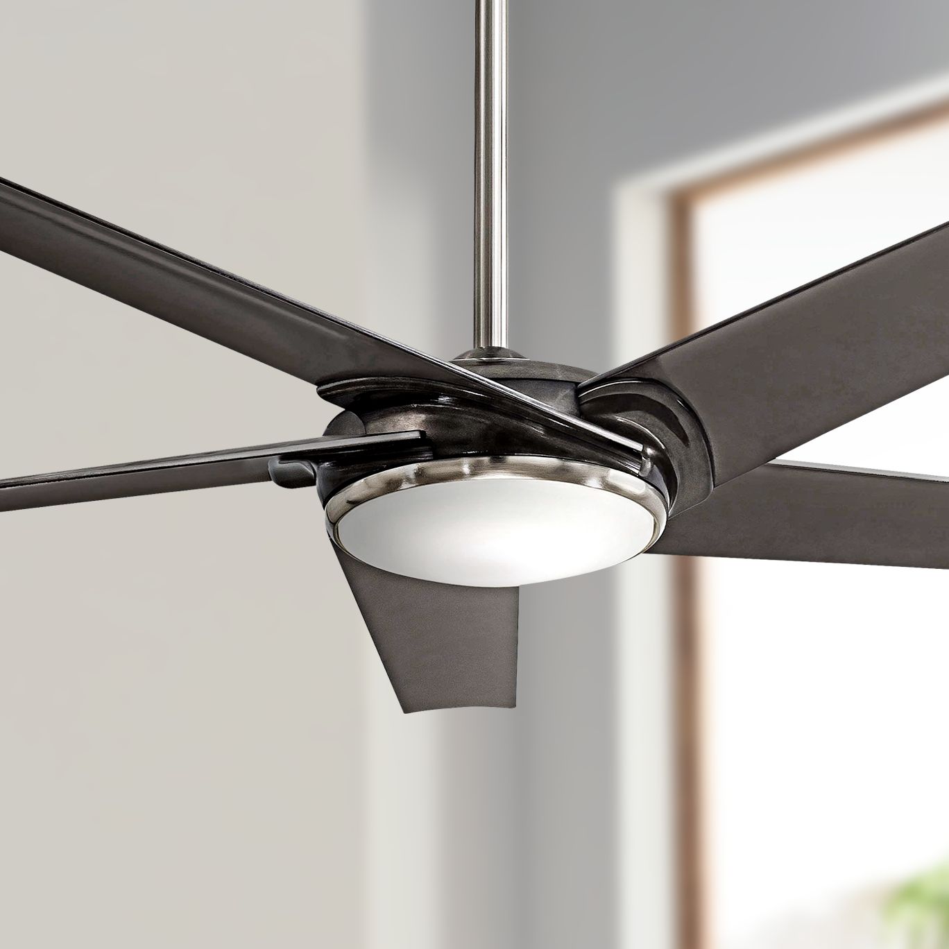 60" Minka Aire Raptor Gun Metal LED Ceiling Fan with Remote - #8Y224 ...