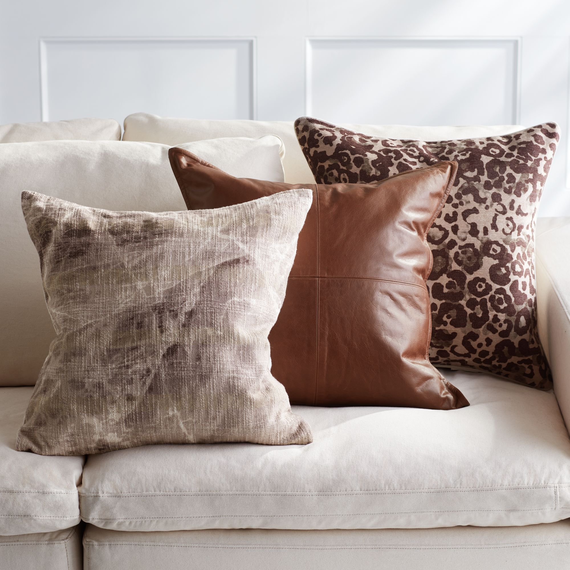 Rustic Brown and Gray 22" Square Decorative Pillows Set of 3 - #923K0 ...