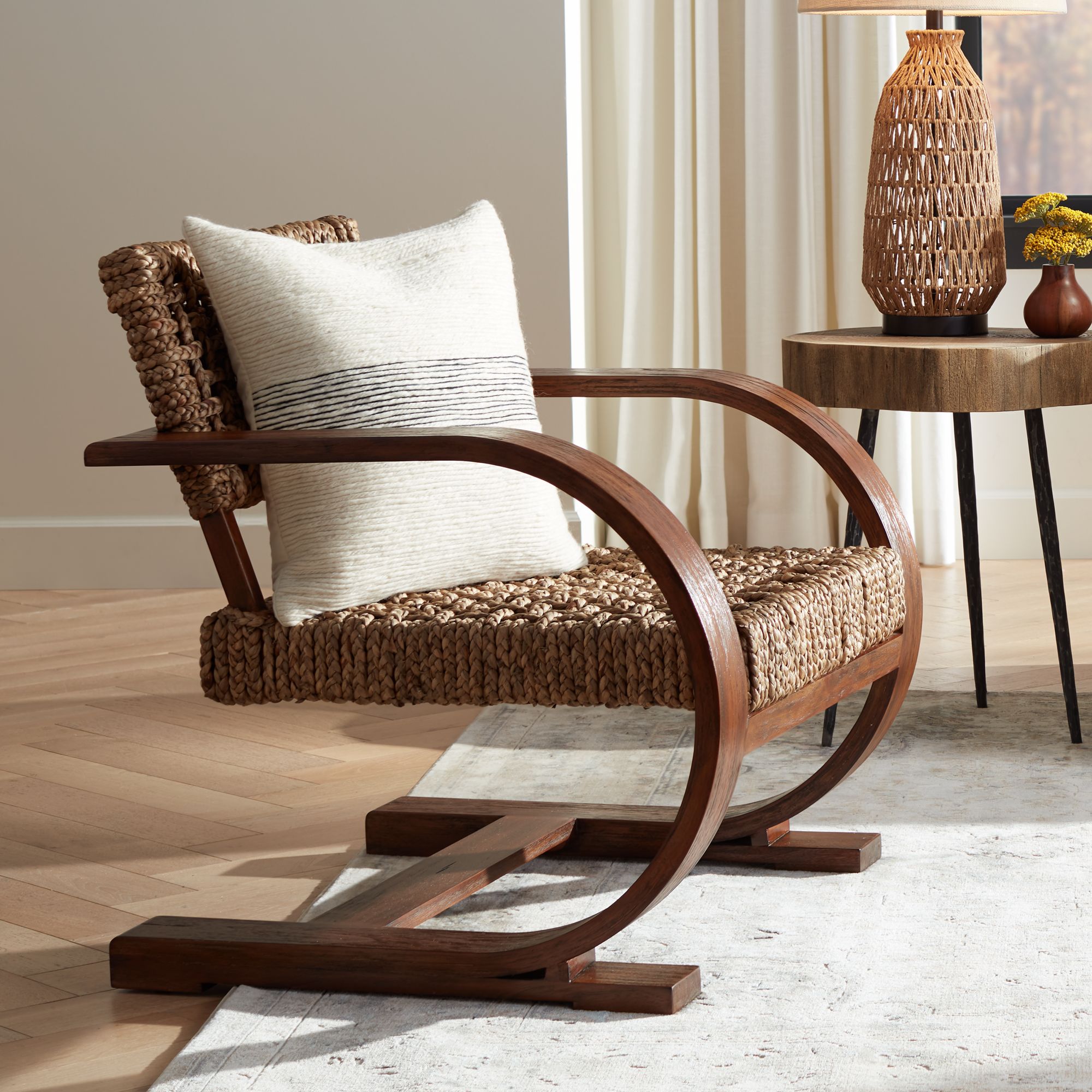 Uttermost Rehema Natural Woven Banana Fiber Modern Accent Chair ...