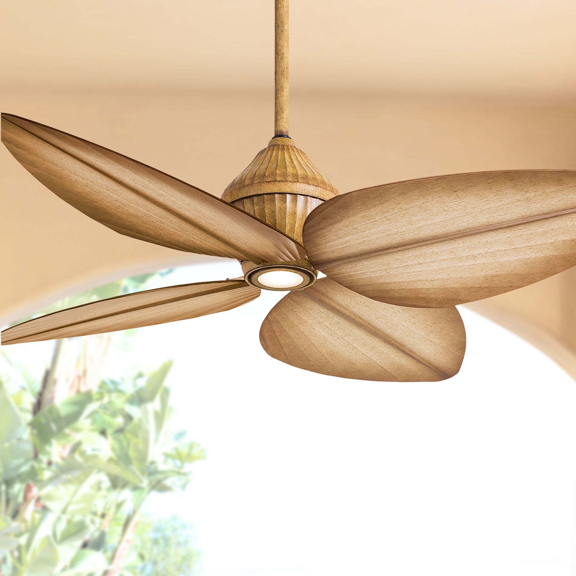 52" Minka Aire Gauguin Bahama Beige Outdoor LED Fan with Wall Control ...