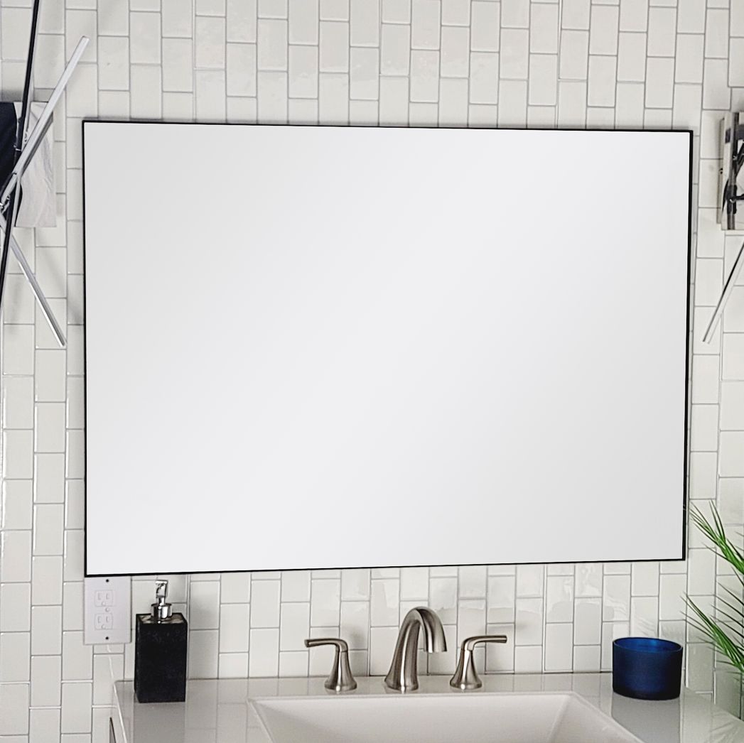 Vanta XL Matte Black 39 1/2" x 29 1/2" Framed Wall Mirror - #99T99 ...