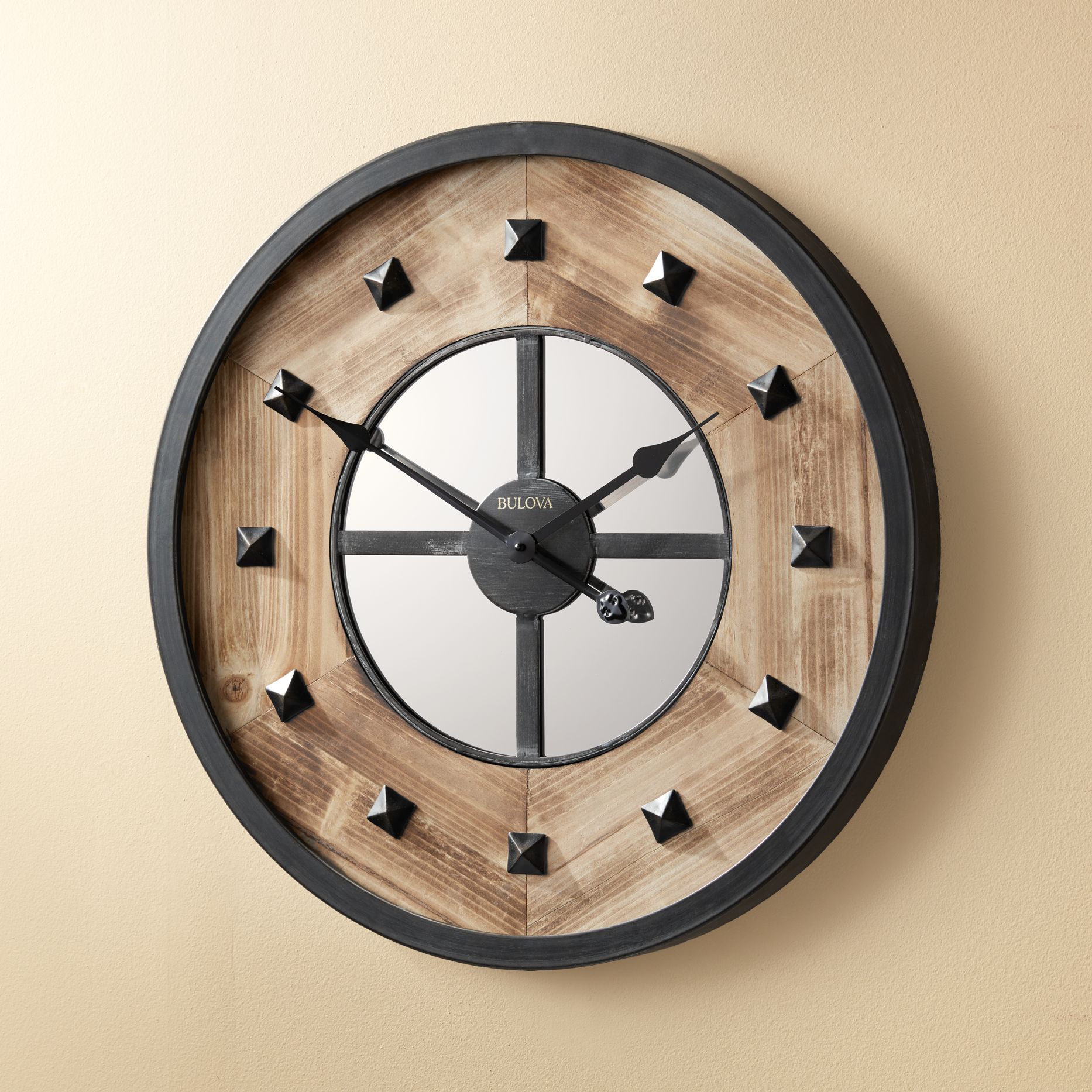 Bulova Murray Hill Aged Iron 24" Round Wall Clock - #9D488 | Lamps Plus