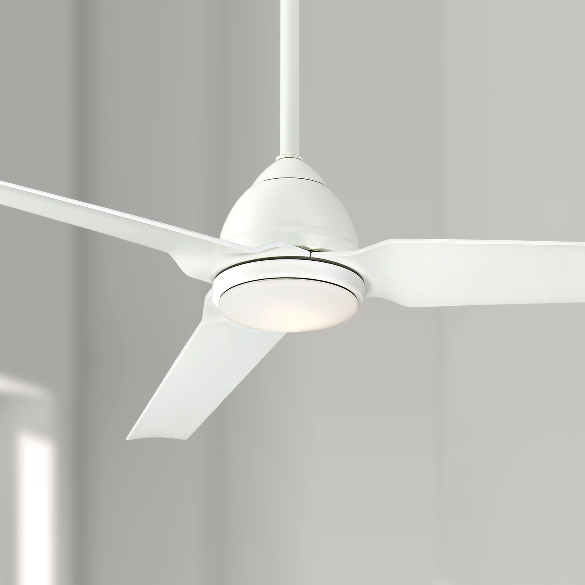 54" Minka Aire Java Flat White Wet Rated LED Ceiling Fan with Remote ...