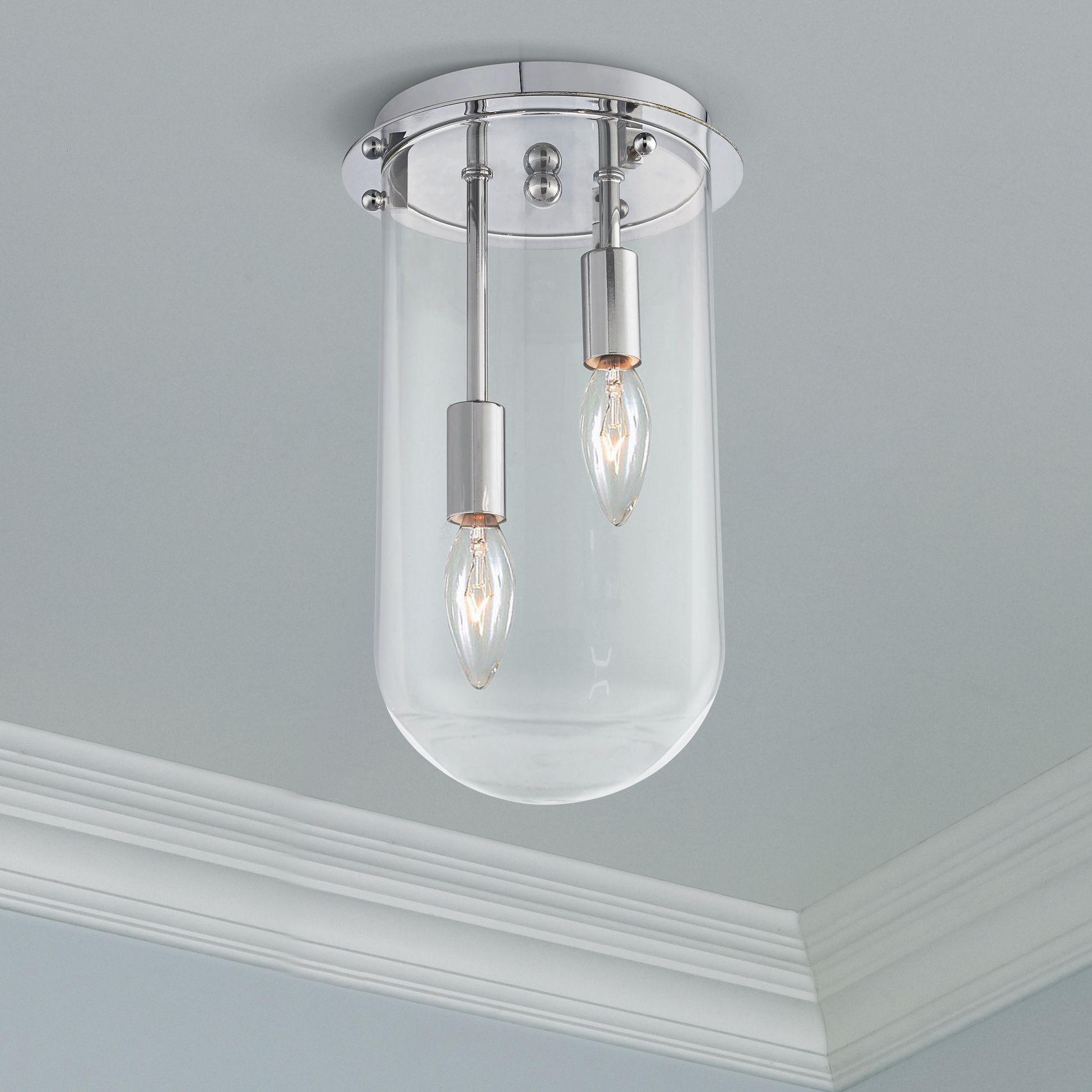 Lightway 7" Wide Polished Chrome 2-Light Ceiling Light - #9X252 | Lamps ...