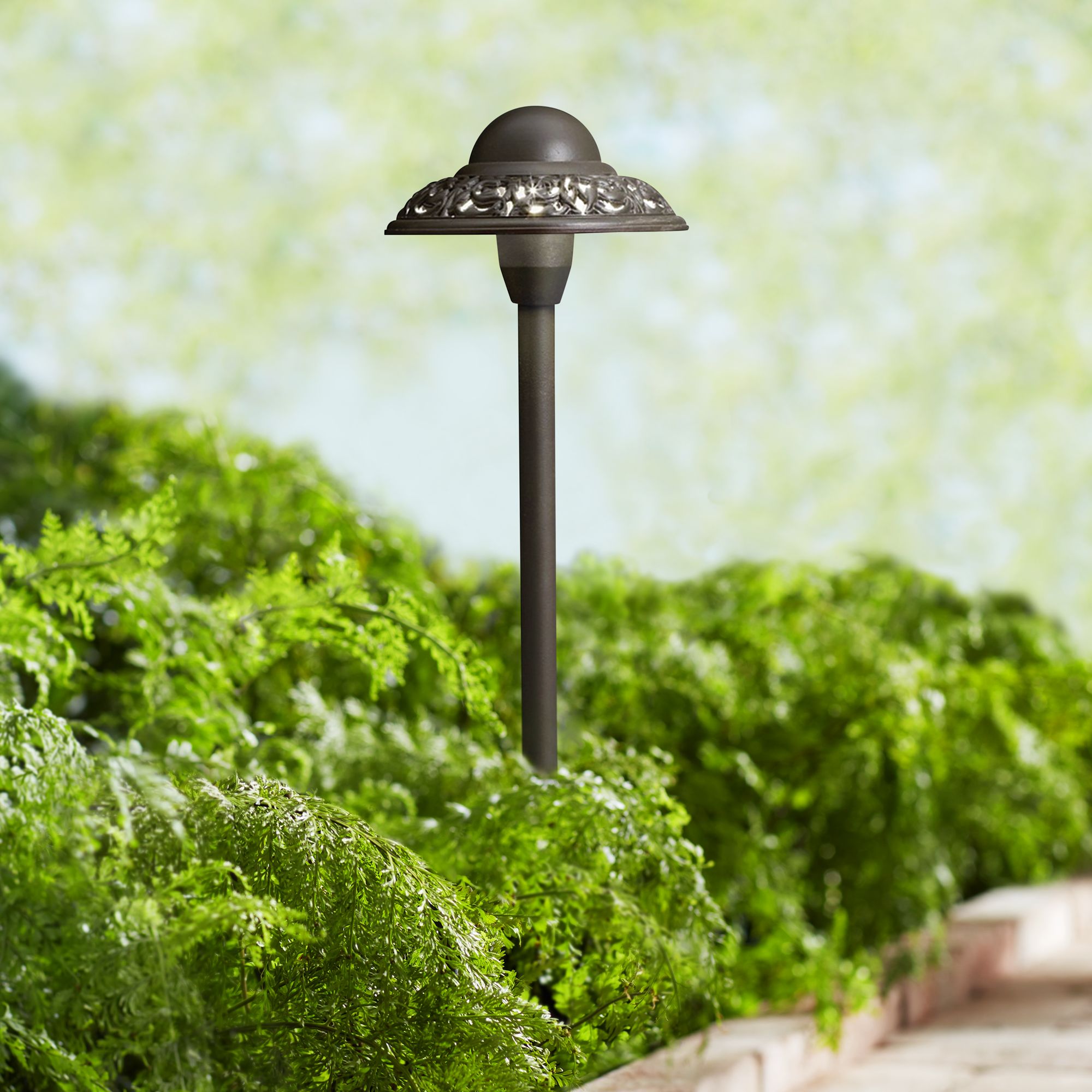 Bronze Finish Pierced Dome 21 1/2" Landscape Path Light - #P4083 ...