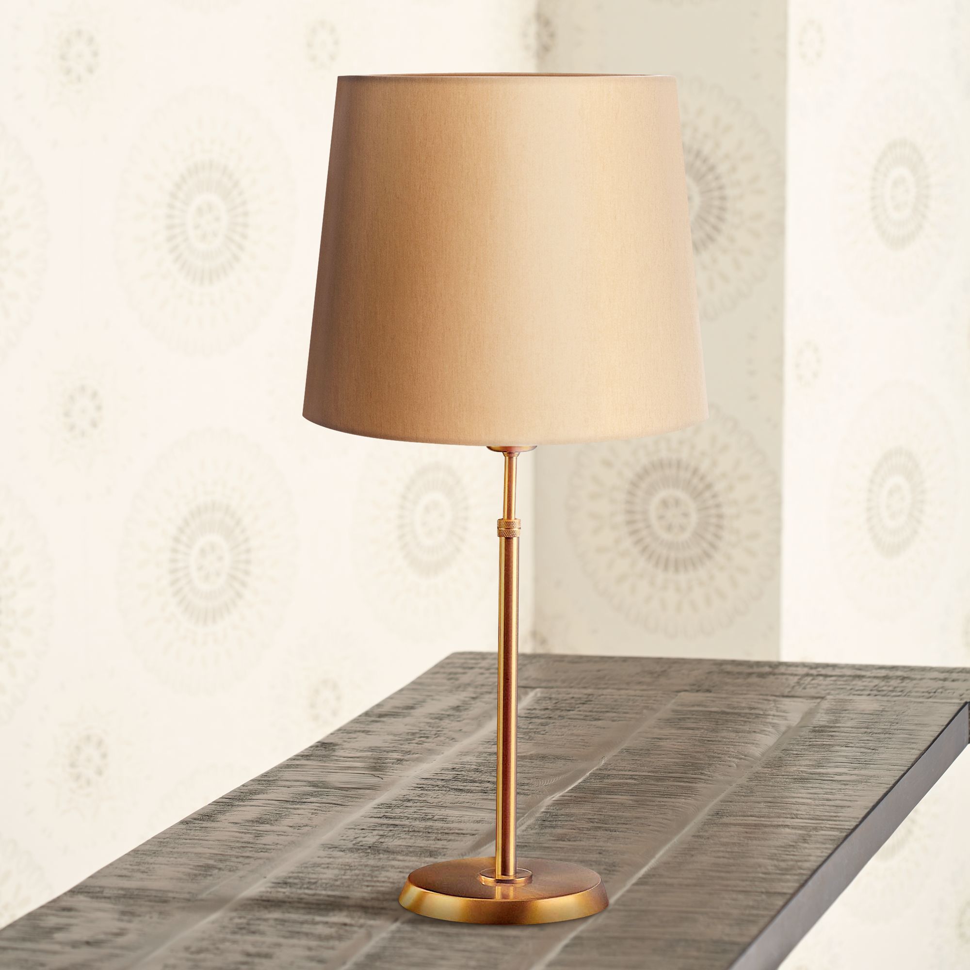 Holtkoetter Antique Brass Table Lamp with Kupfer Shade - #U5666 | Lamps ...