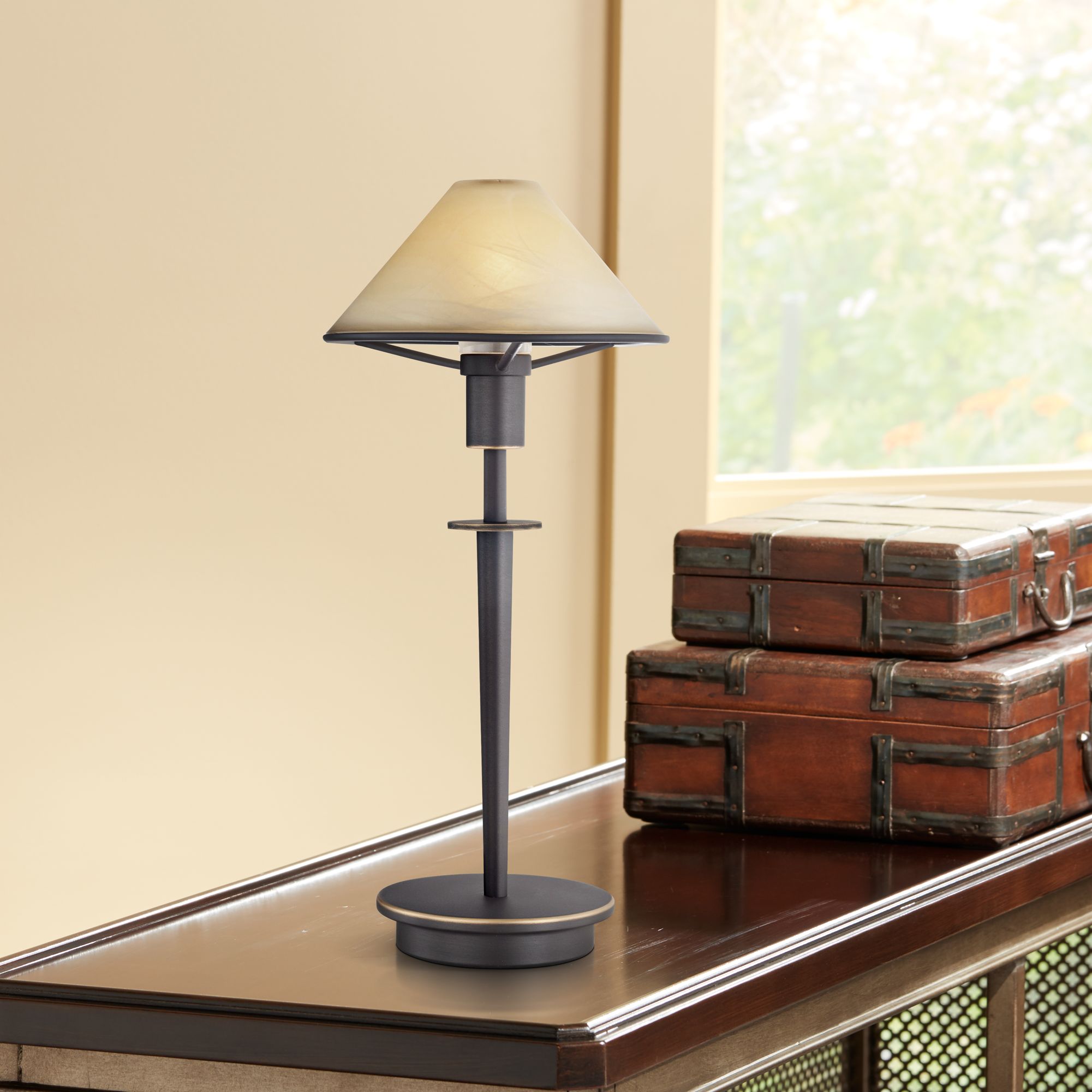 Alabaster Creme Glass Old Bronze Mini Holtkoetter Desk Lamp - #U5835 ...