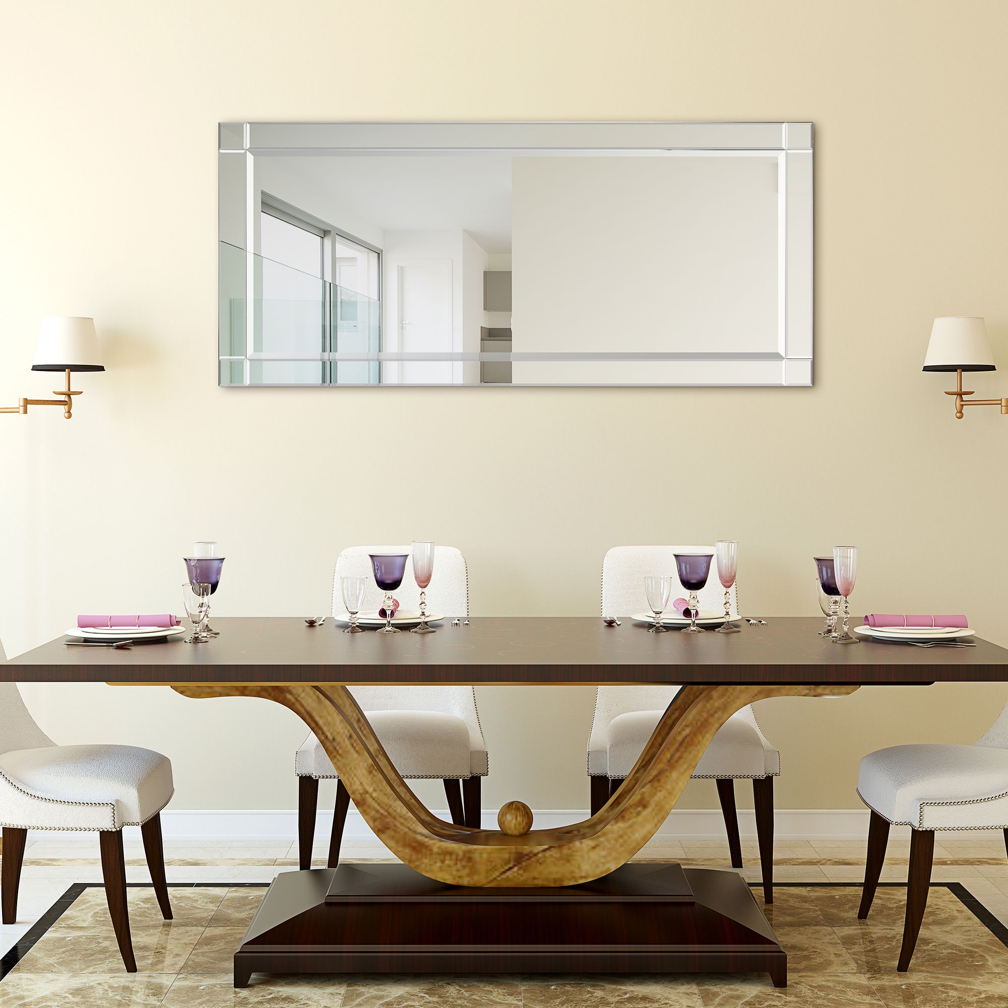 Moderno Clear 24" x 54" Squared Corner Wall Mirror - #691A1 | Lamps Plus