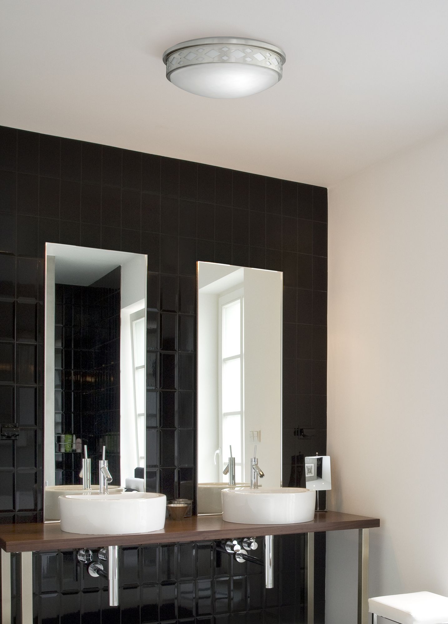 Fitzgerald 14"W Brushed Nickel Diamond LED Ceiling Light - #7P140 ...