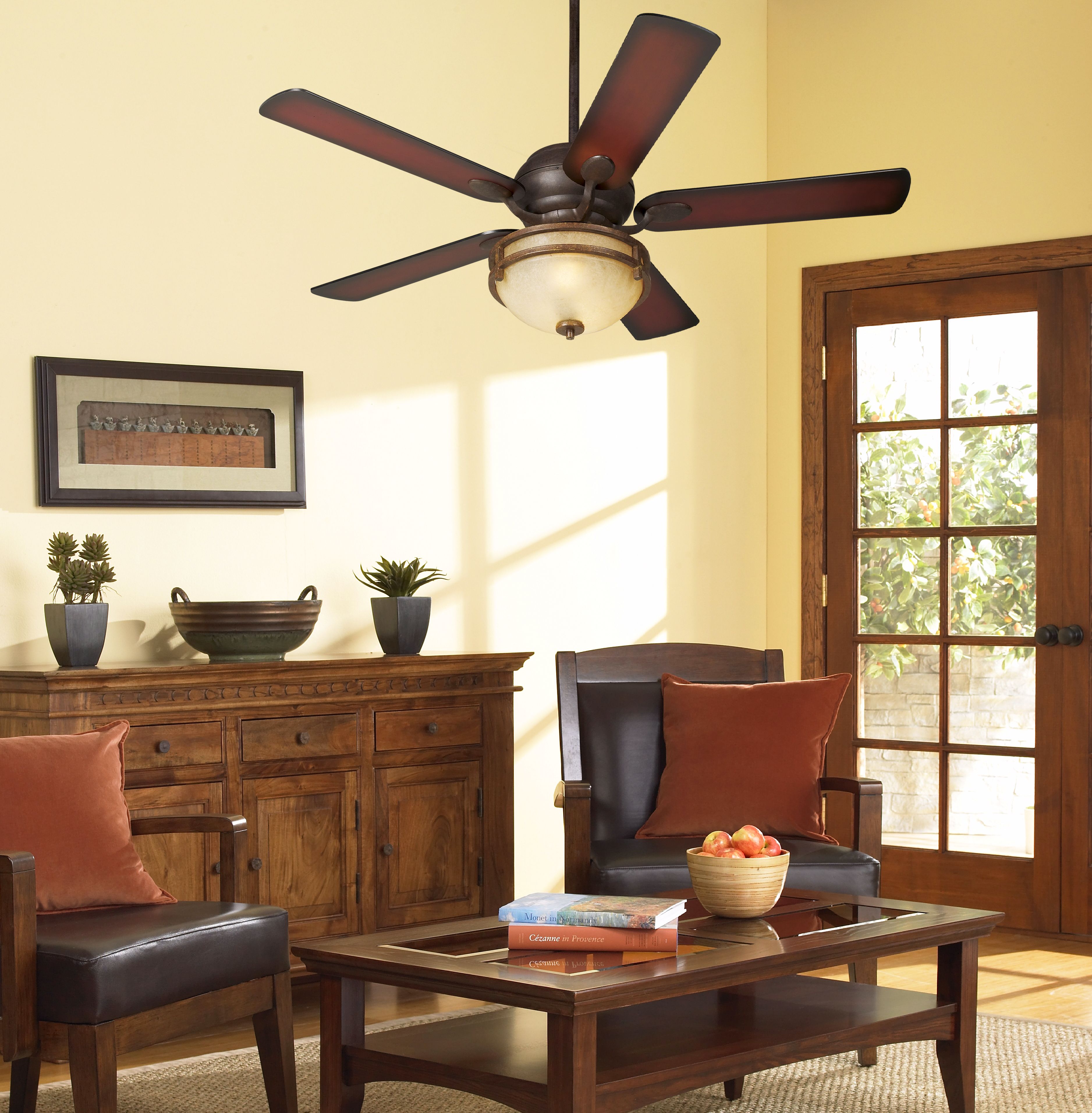A Casa Vieja ceiling fan keeps this room cool in the summer. | Lamps Plus