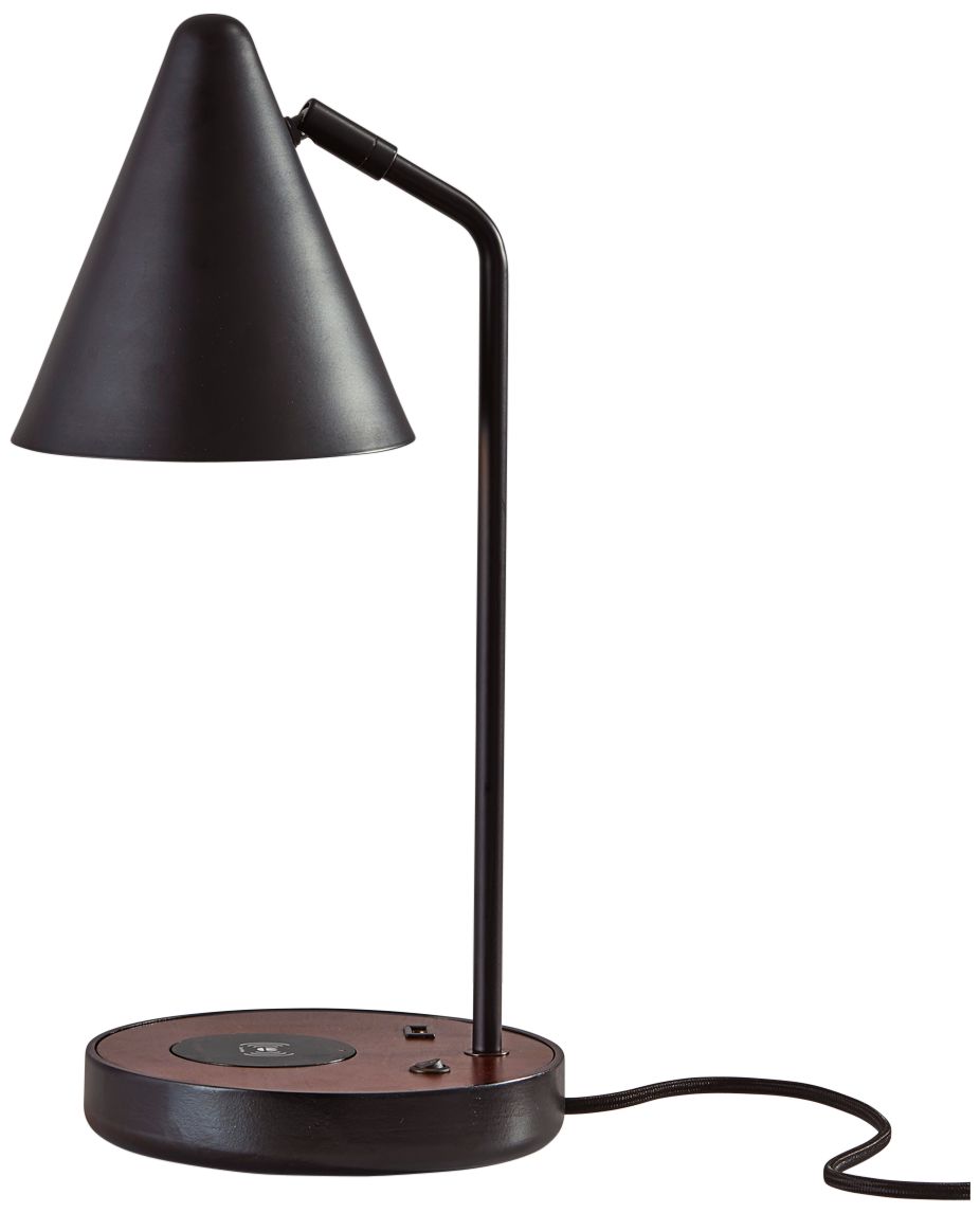 Oliver Black Walnut Wireless Charging Desk Lamp w/ USB Port - #018J1 ...