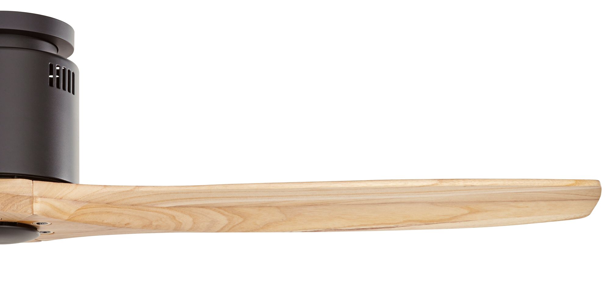 52" Windspun Matte Black-Natural DC Modern Hugger Fan with Remote ...