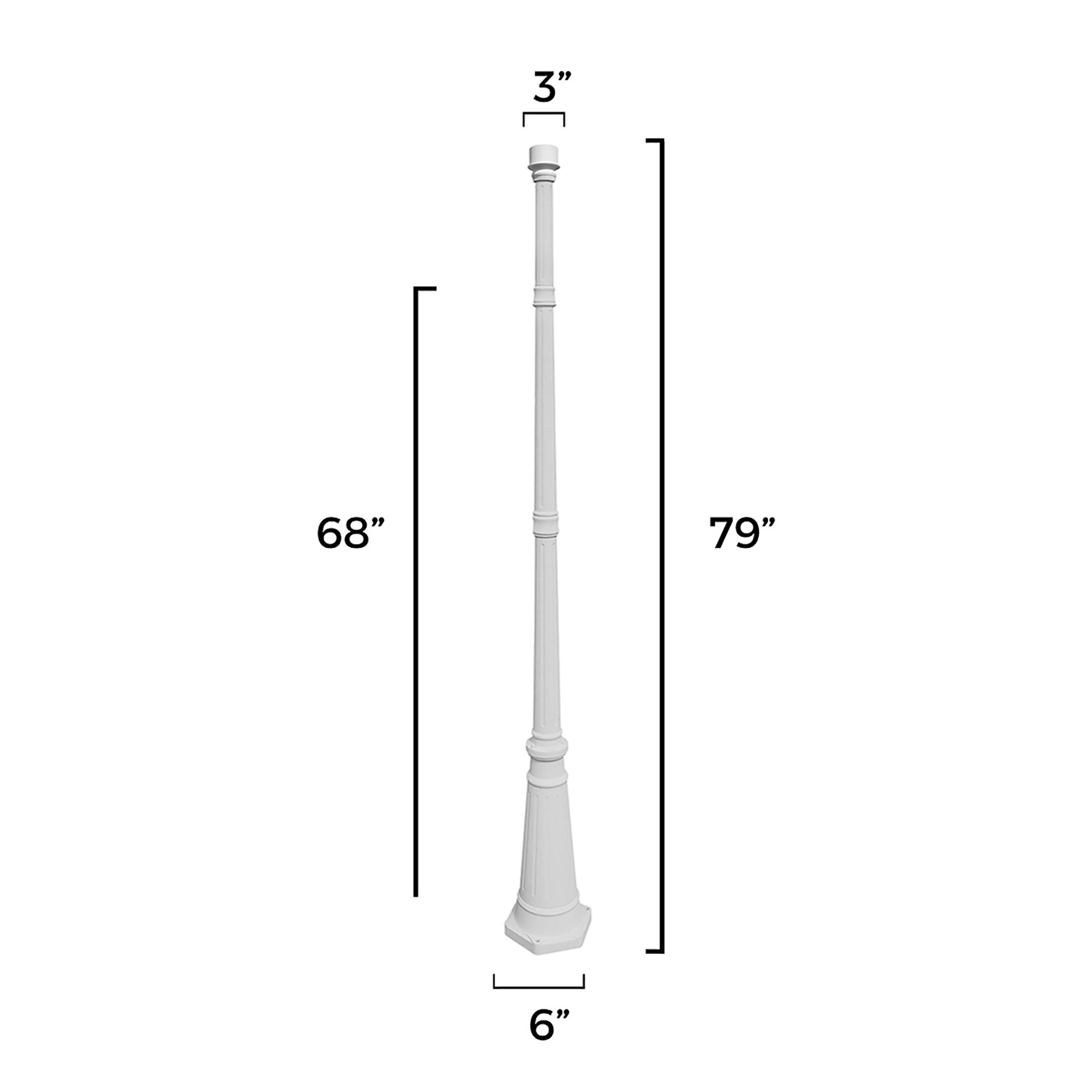 79" High White Outdoor Post Light Pole - #13X59 | Lamps Plus