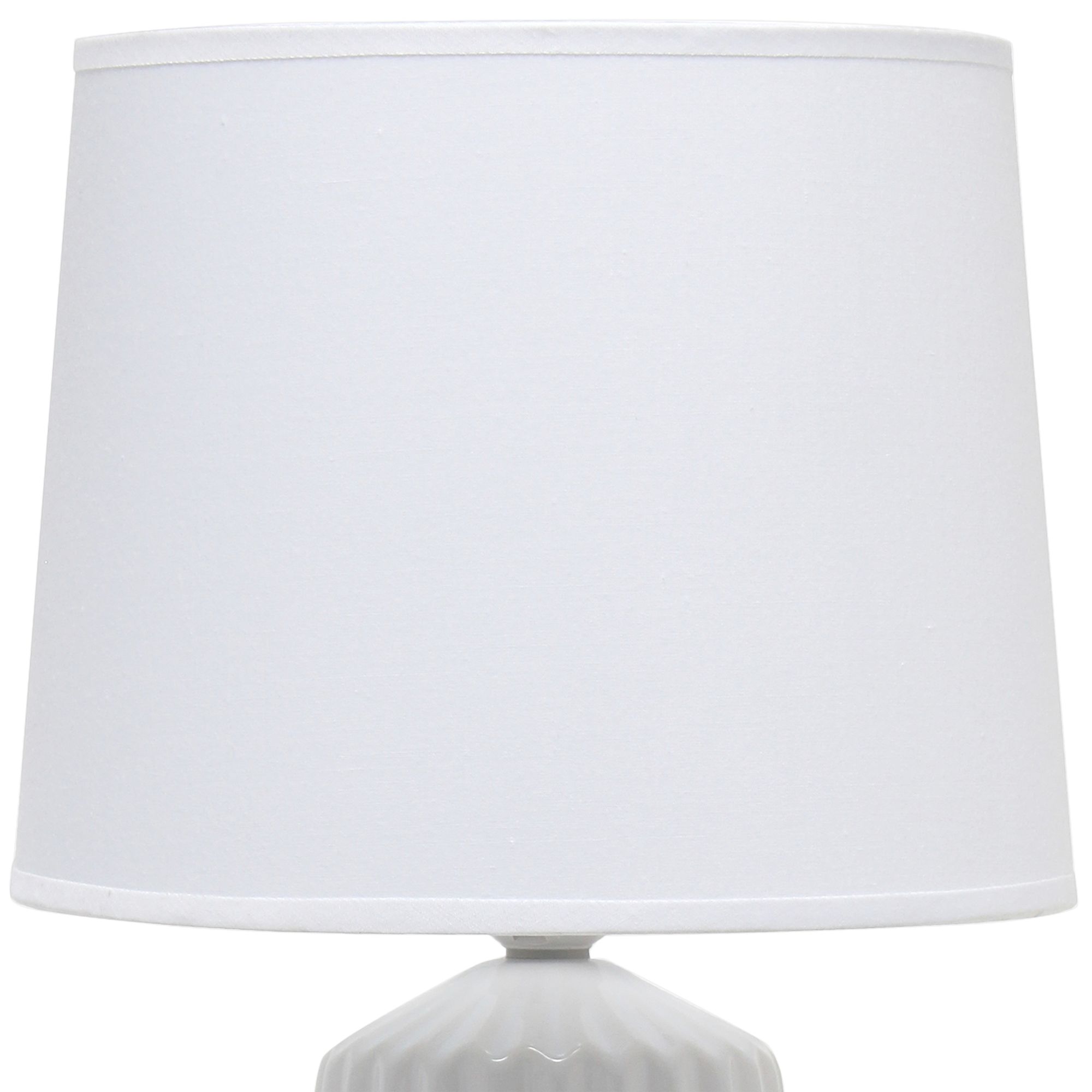 Simple Designs 17 1/2" High White Ceramic Pleated Accent Table Lamp ...