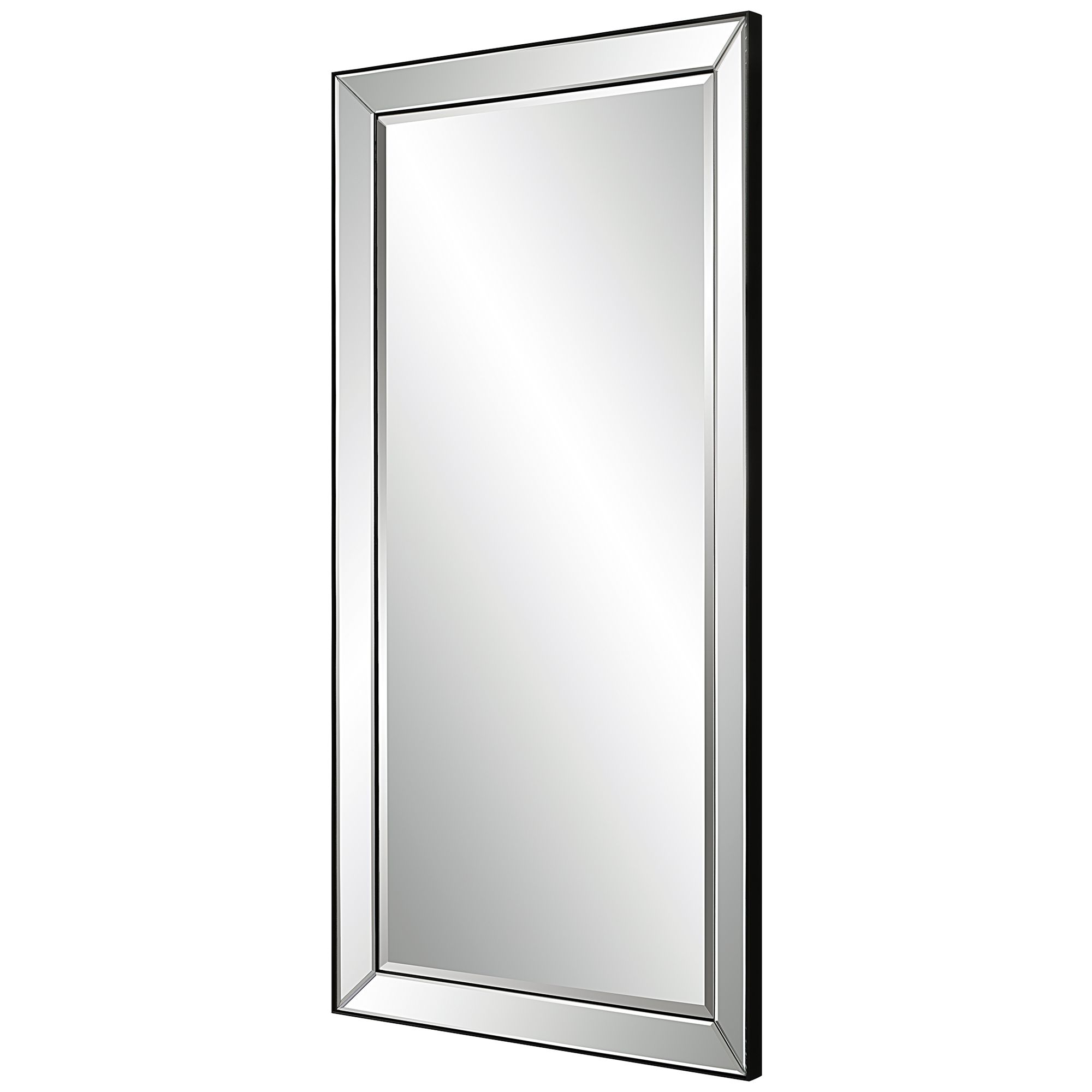 Lytton Slim Black 24" x 48" Rectangular Wall Mirror - #302H1 | Lamps Plus