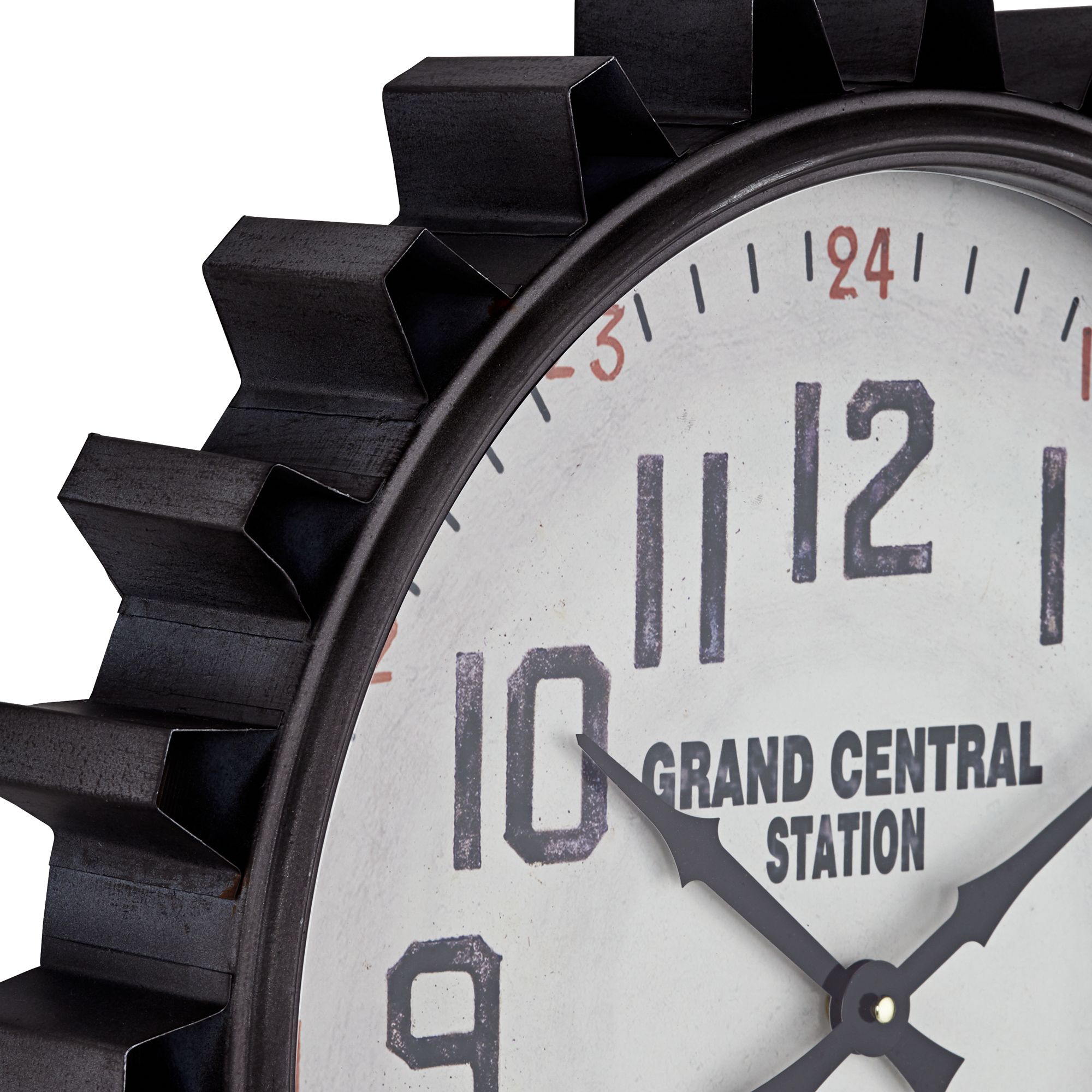 Industrial Gear 23 1/2" Rail Station Round Wall Clock - #31D71 | Lamps Plus