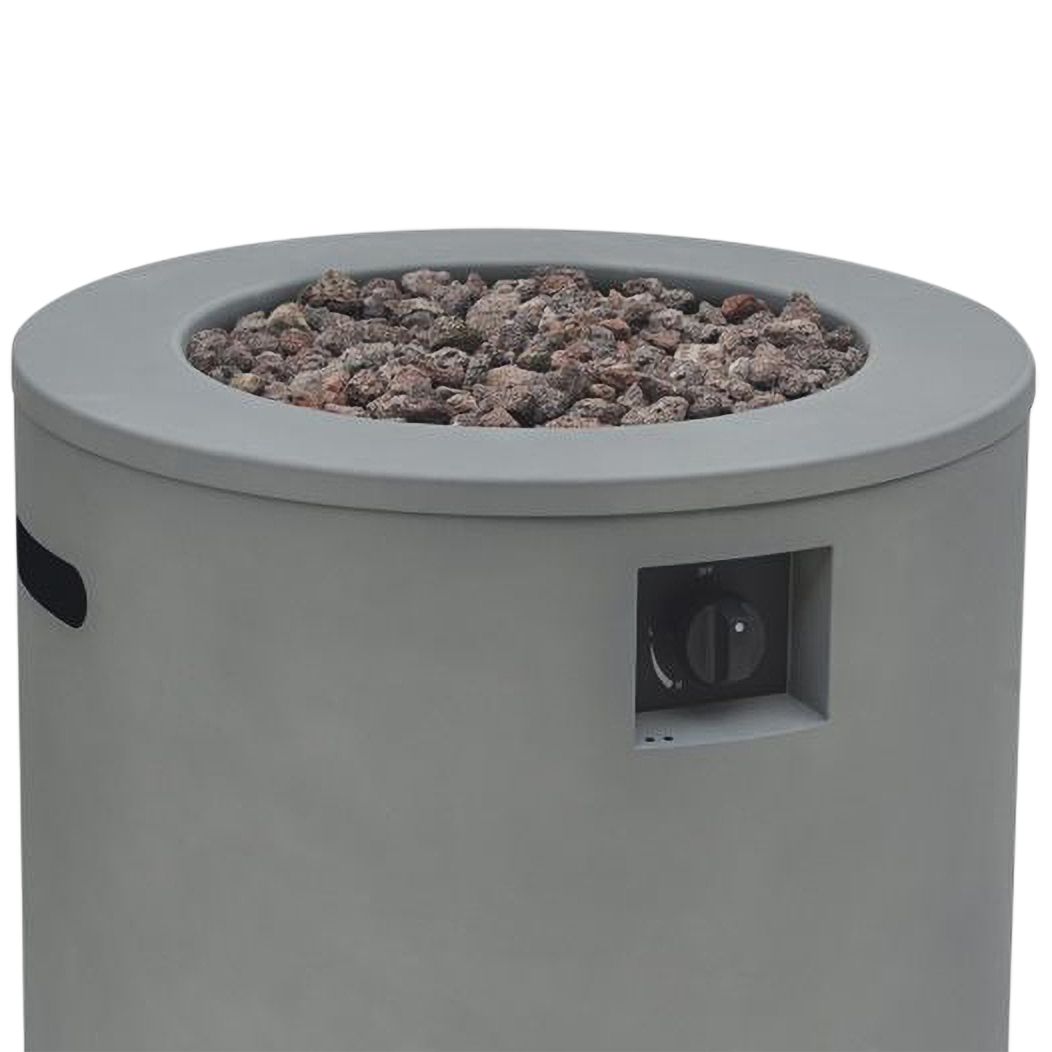 Acero 23" Round Steel Propane Gas Fire Column - #352D0 | Lamps Plus