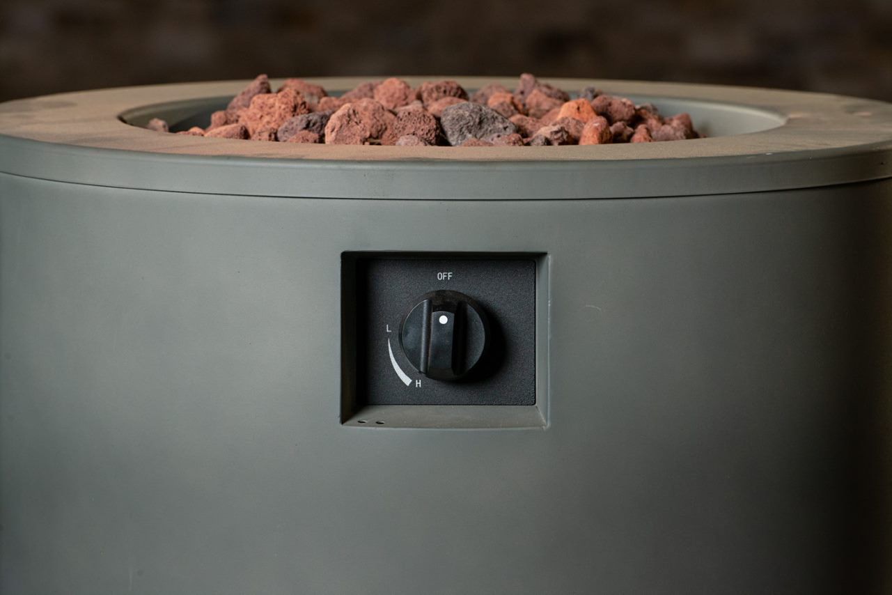 Acero 23" Round Steel Propane Gas Fire Column - #352D0 | Lamps Plus