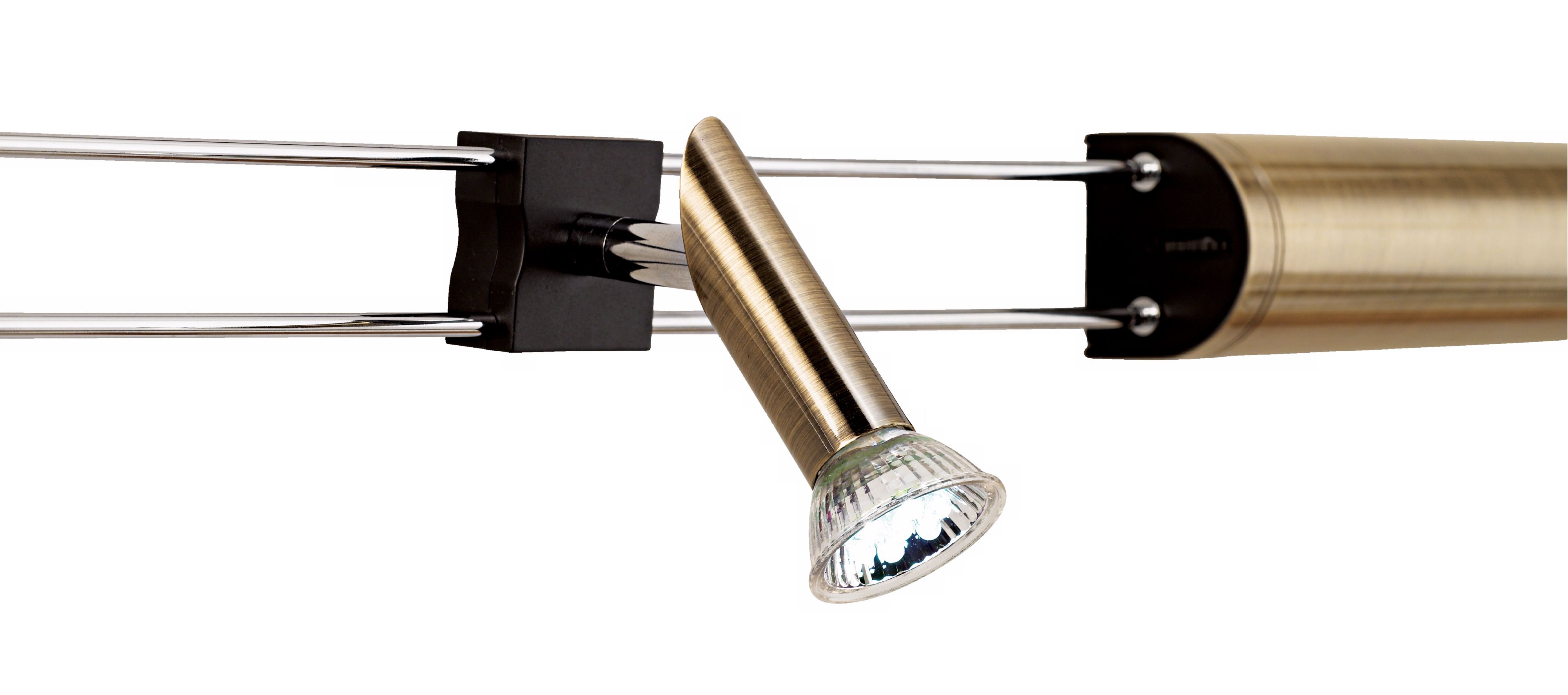 Twinspot LED Cordless Battery Powered Antique Brass Overhead Reading ...