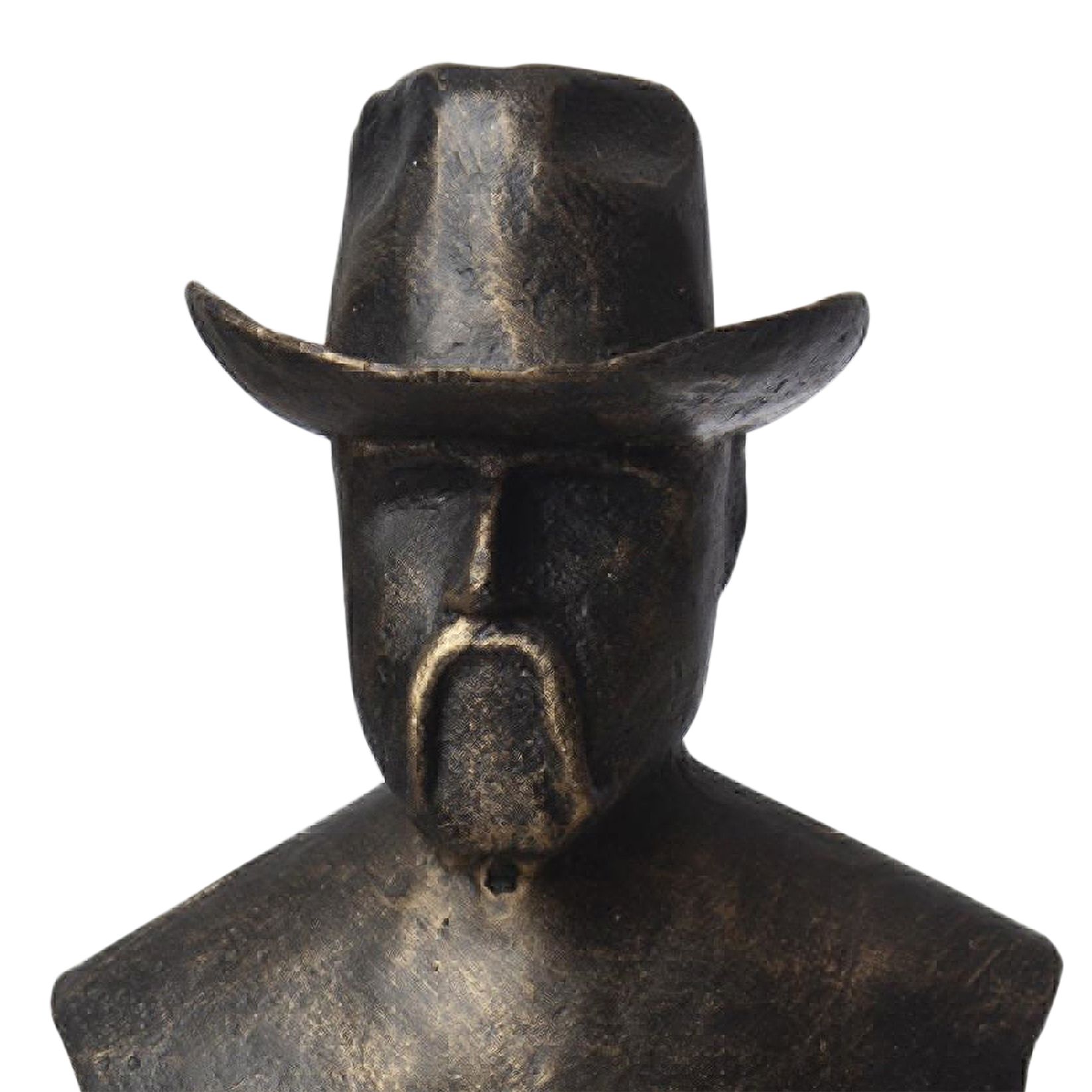 Cowboy Hat 12 1/4" High Bronze Cast Iron Bust Sculpture - #464D0 ...