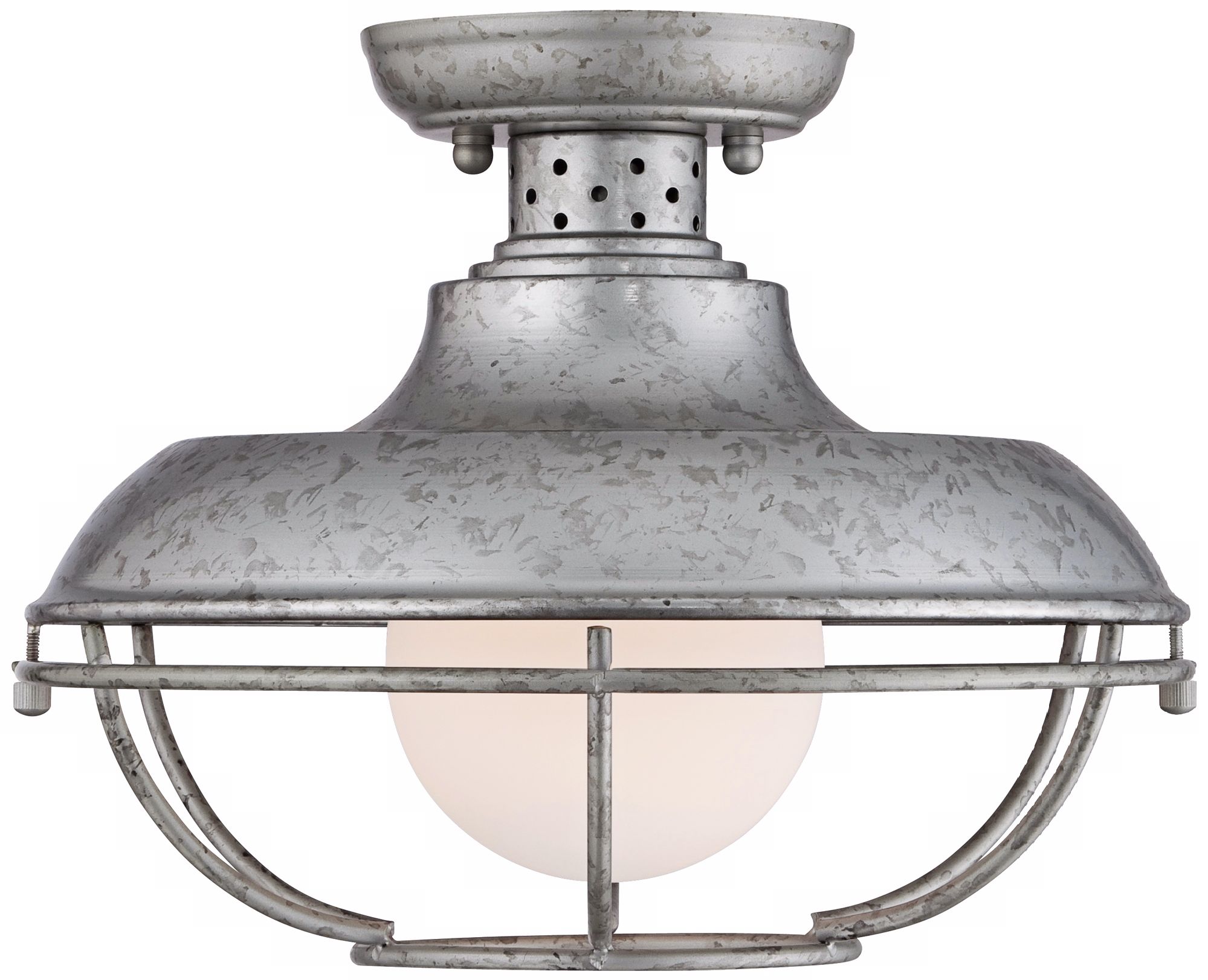Franklin Park 13"W Galvanized Steel Outdoor Ceiling Light - #4F508 ...