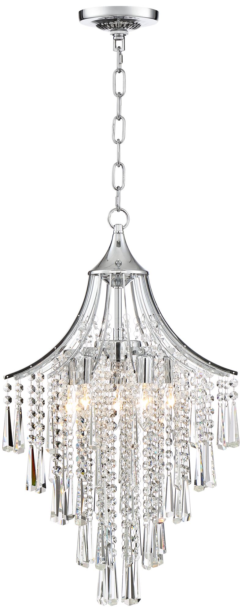 Isabella Crystal Chandelier in White, 4-Light - royal-century.com