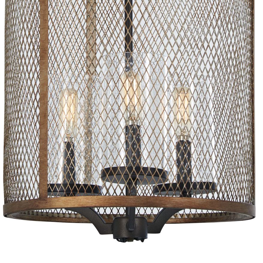 Marsden Commons 14"W Smoked Iron and Gold 3-Light Pendant - #58M73 ...