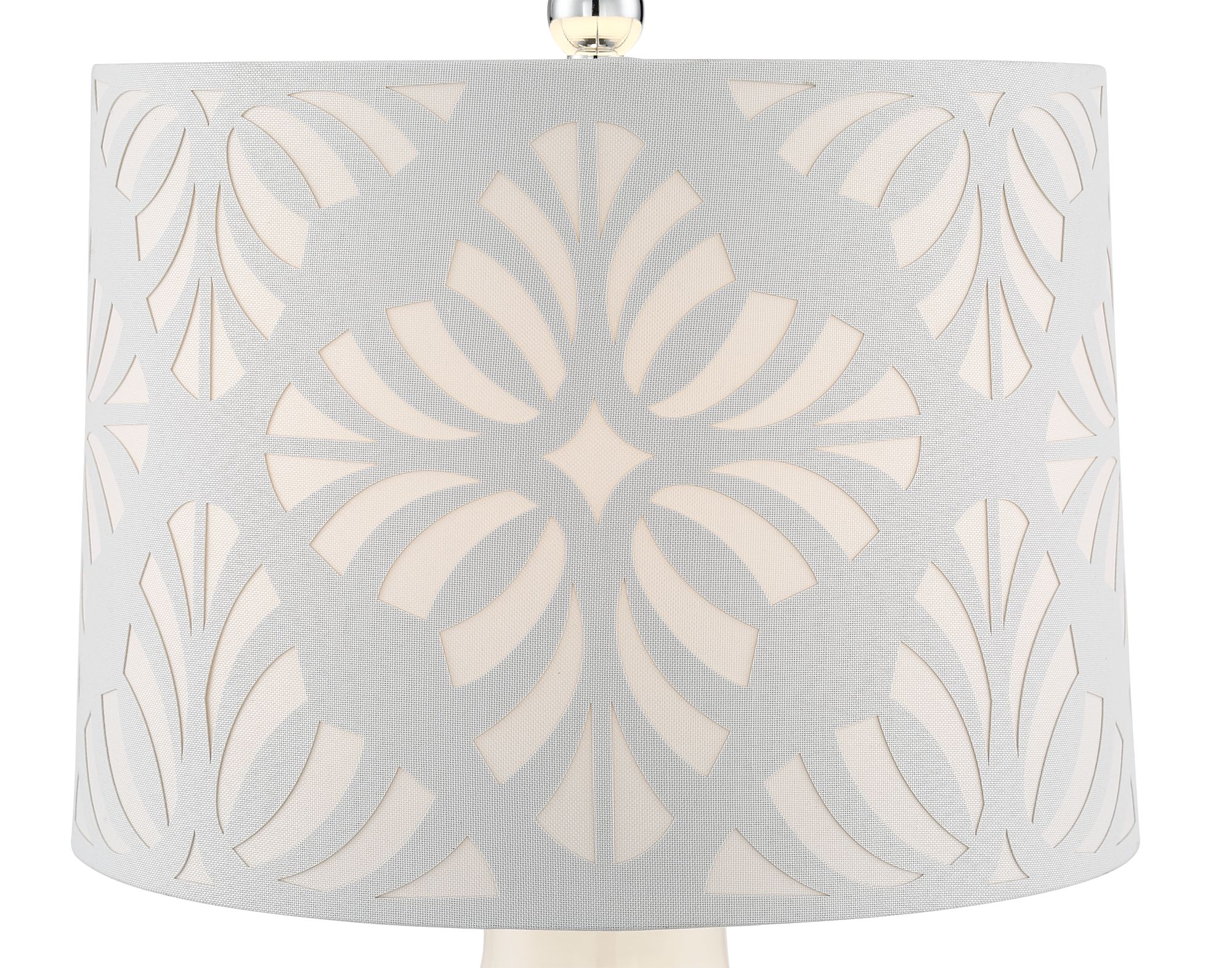 Abigail White Ceramic Table Lamp with Cutout Patterned Shade - #64J44 ...