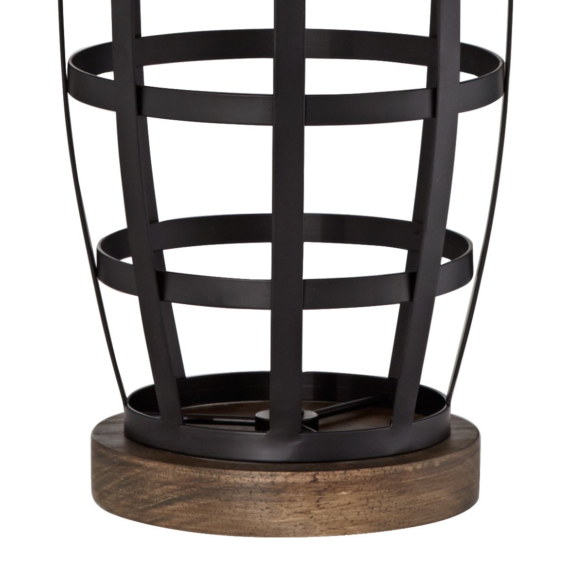 Woodman Black Metal Cage Table Lamp - #67K81 | Lamps Plus
