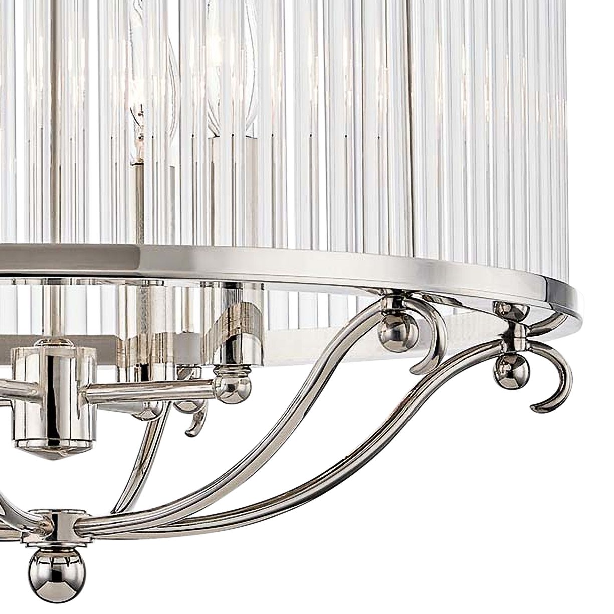 Glass No.1 19"W Polished Nickel Crystal Rods Ceiling Light - #67N14 ...