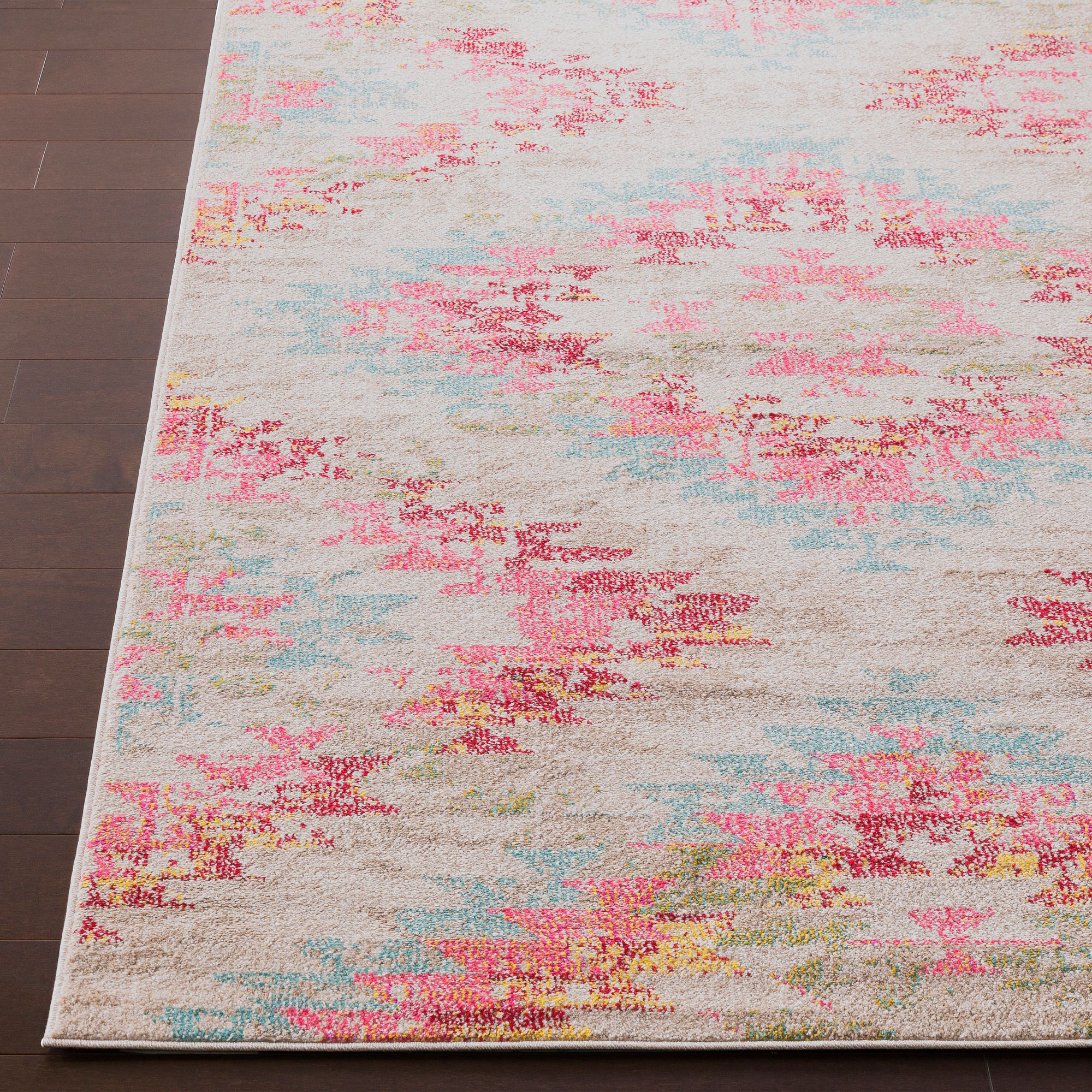 Surya Anika Bright Pink and Beige Area Rug - #69D99 | Lamps Plus