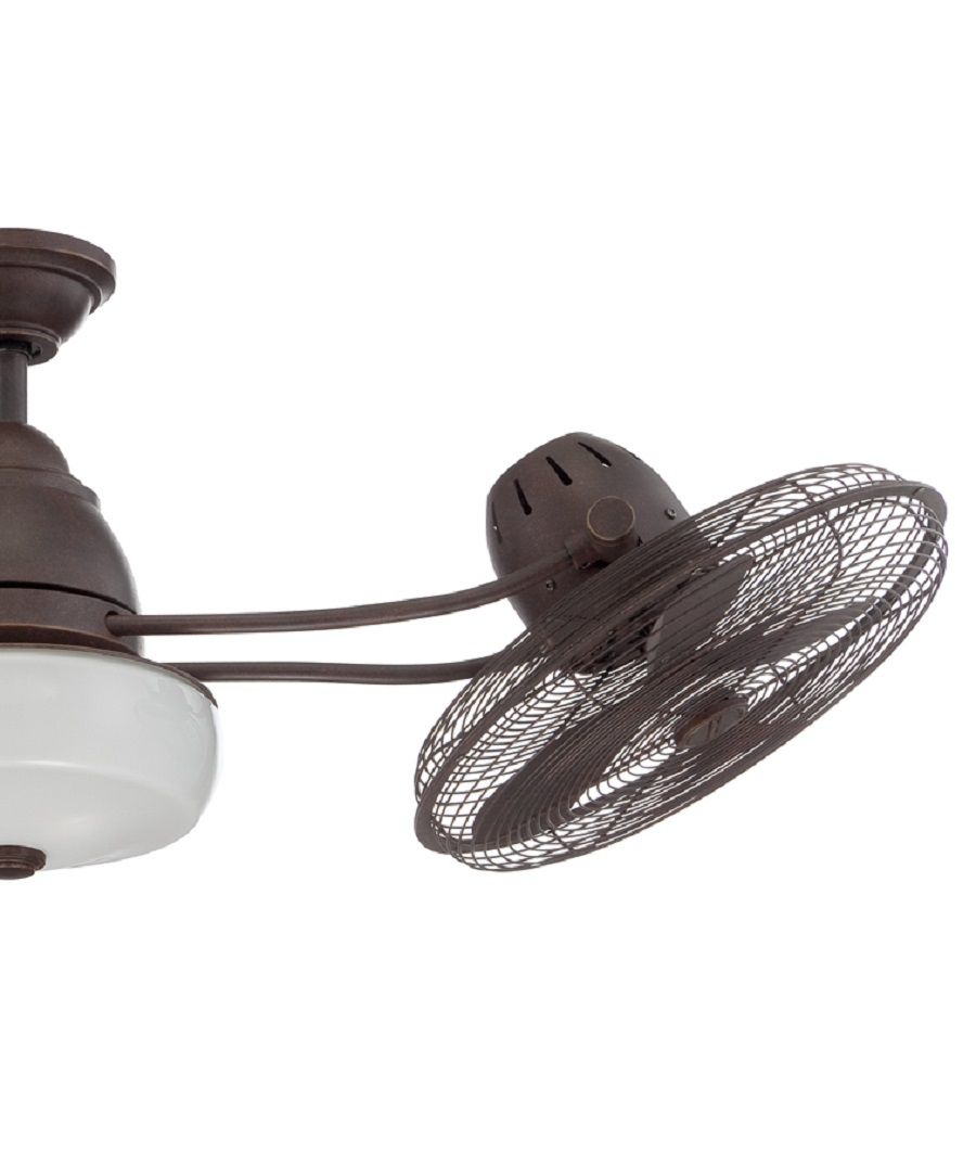 48" Craftmade Bellows II Bronze Damp Rated Rotational Fan with Remote ...