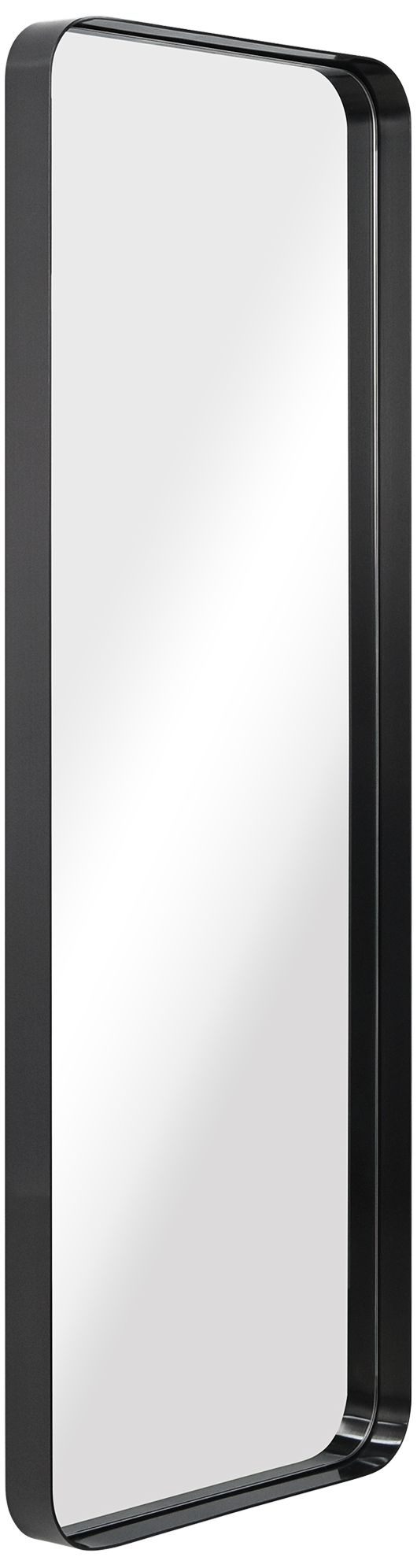 Ultra Brushed Black 18" x 48" Rectangular Framed Wall Mirror - #716A1 ...
