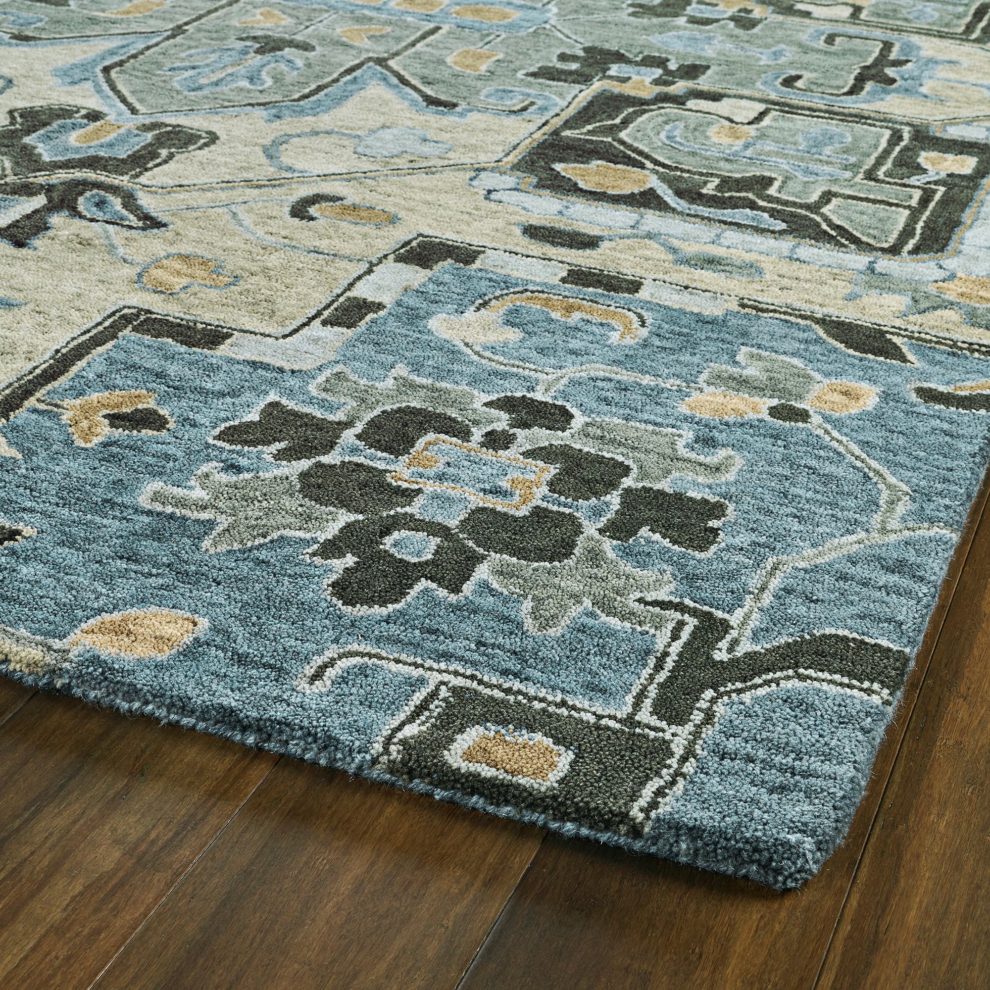 Kaleen Chancellor CHA09-17 Blue Wool Area Rug - #71G05 | Lamps Plus