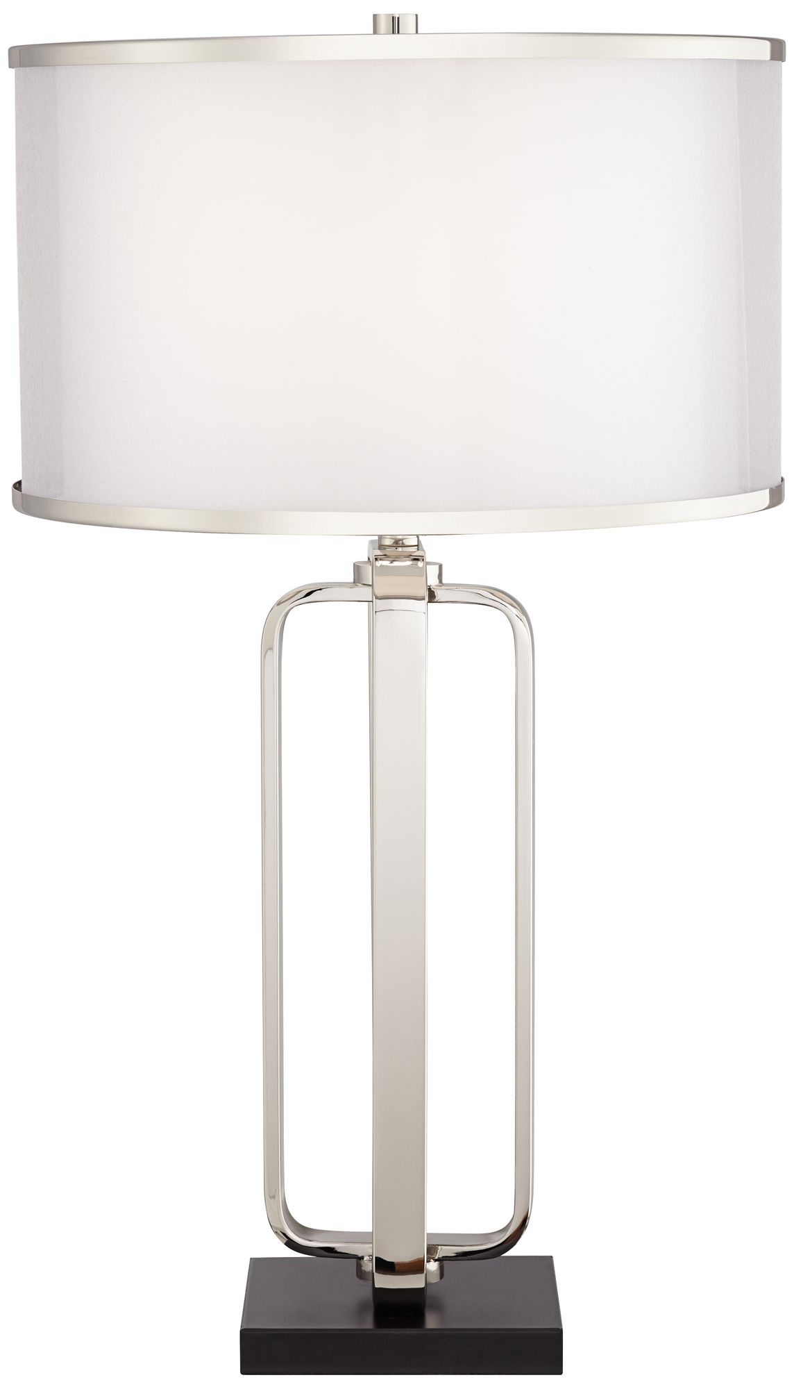 Possini Euro Carroll Chrome Double Drum Shade Table Lamp - #72N29 ...