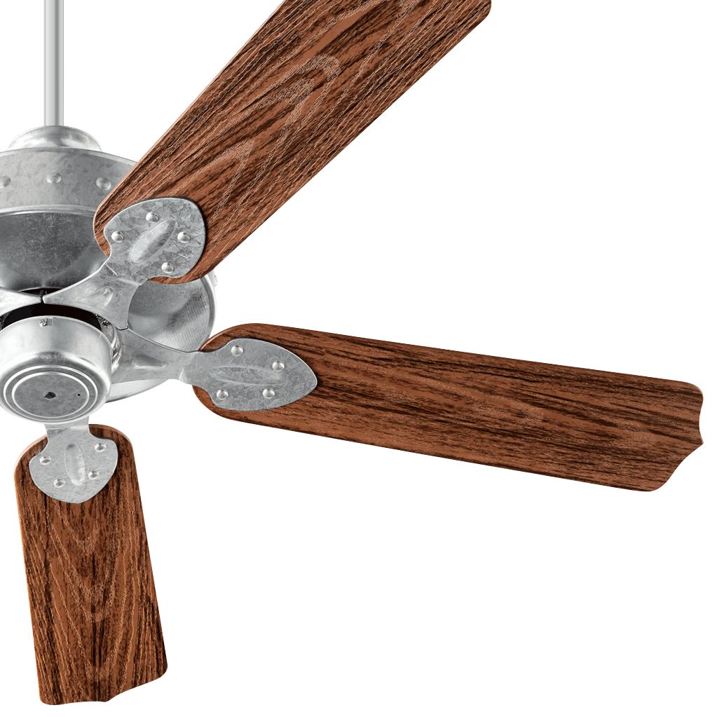 52" Quorum Hudson Galvanized Walnut Wet Rated Fan with Pull Chain ...