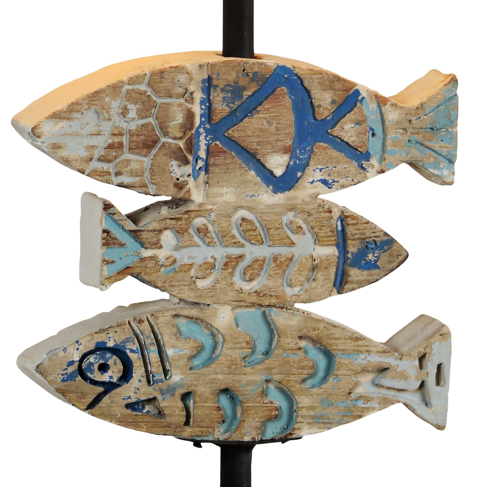 Oliver Rustic Washed Wood Finish Fish Table Lamp - #73J43 | Lamps Plus